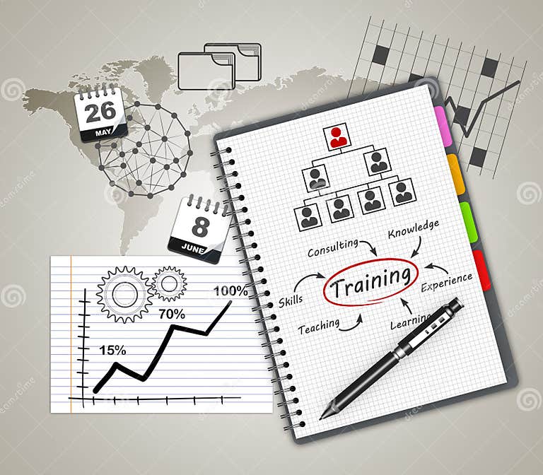Notepad training concept stock illustration. Illustration of potential ...