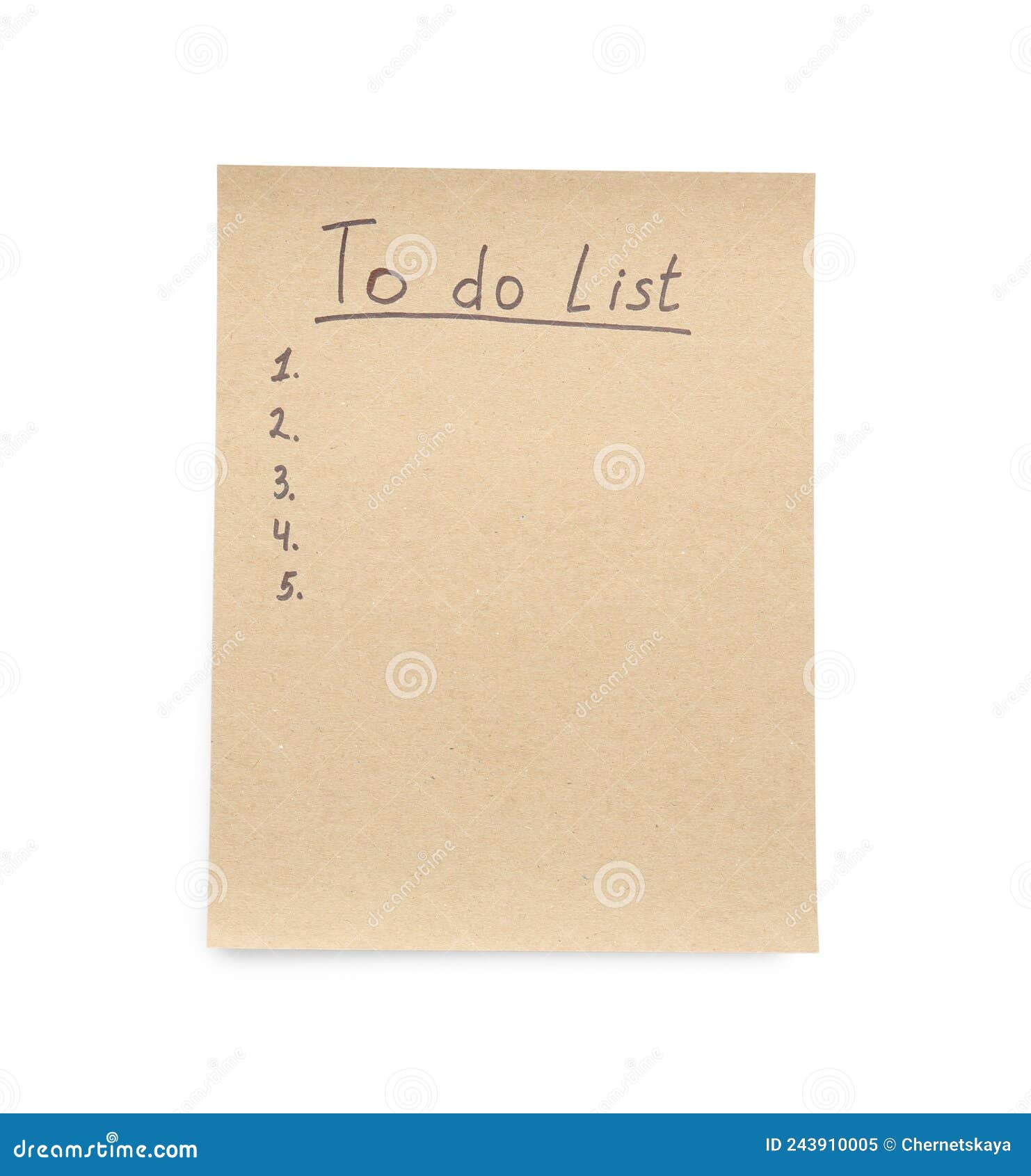 Notepad with Unfilled Numbered To Do List on White Background Stock ...
