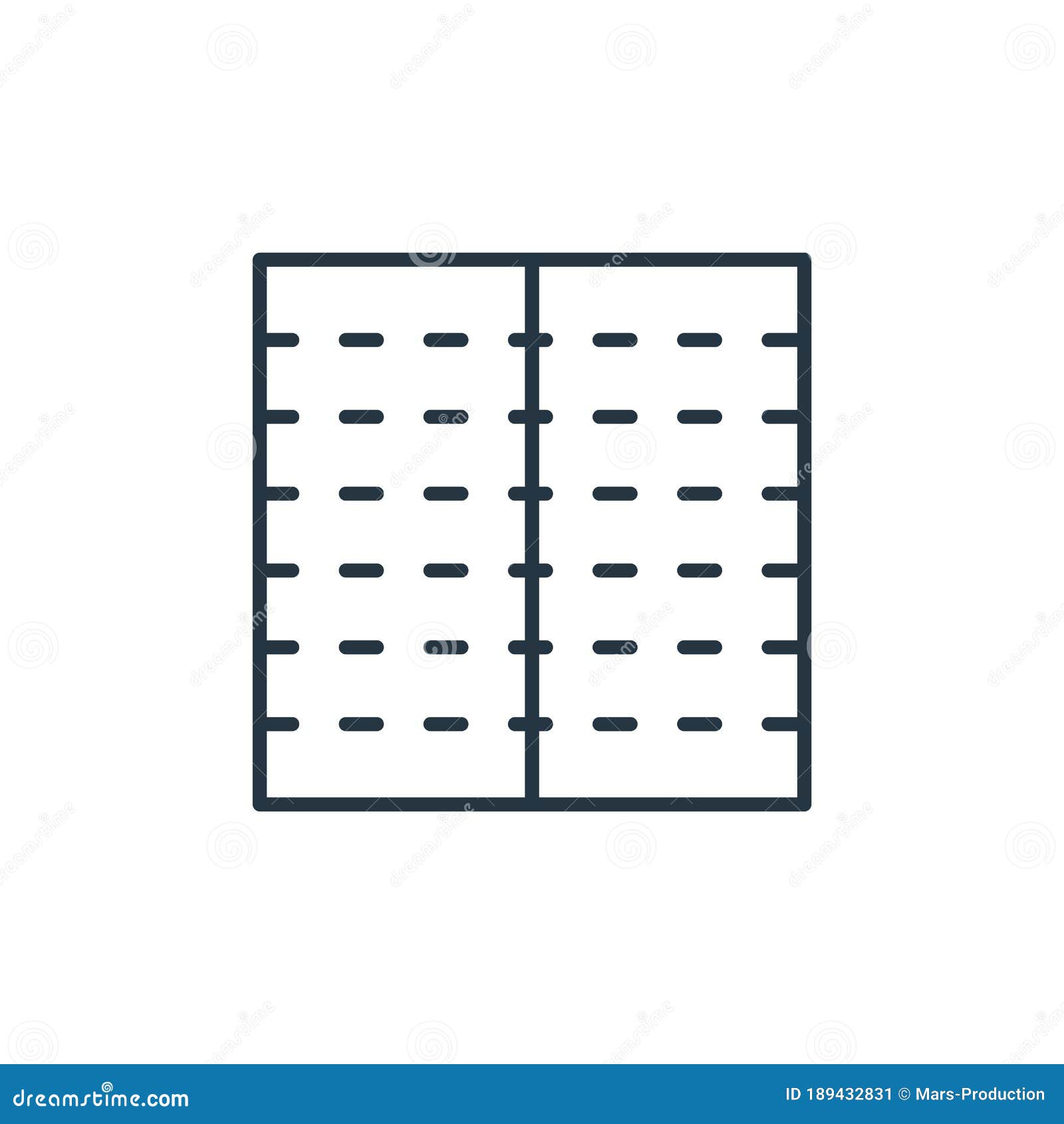 Notepad Vector Icon Isolated on White Background. Outline, Thin Line ...