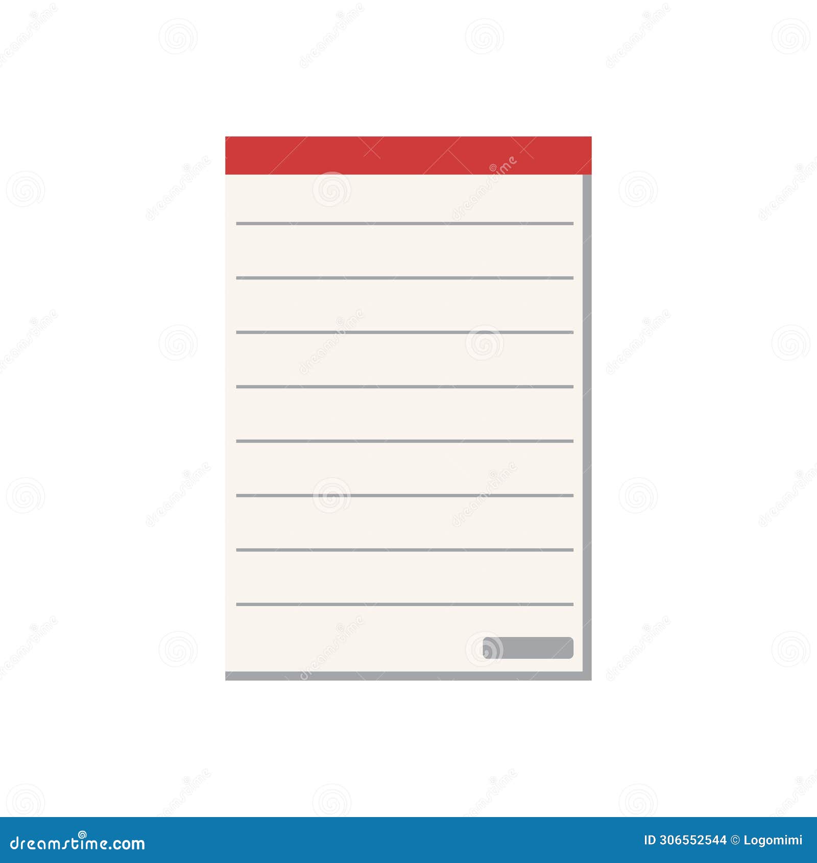 Notepad Vector Illustration. Paper Note in Flat Design Style, Document ...