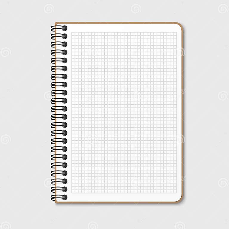 Notepad with a Vertical Spring Spiral. Notebook with Checkered Sheet ...