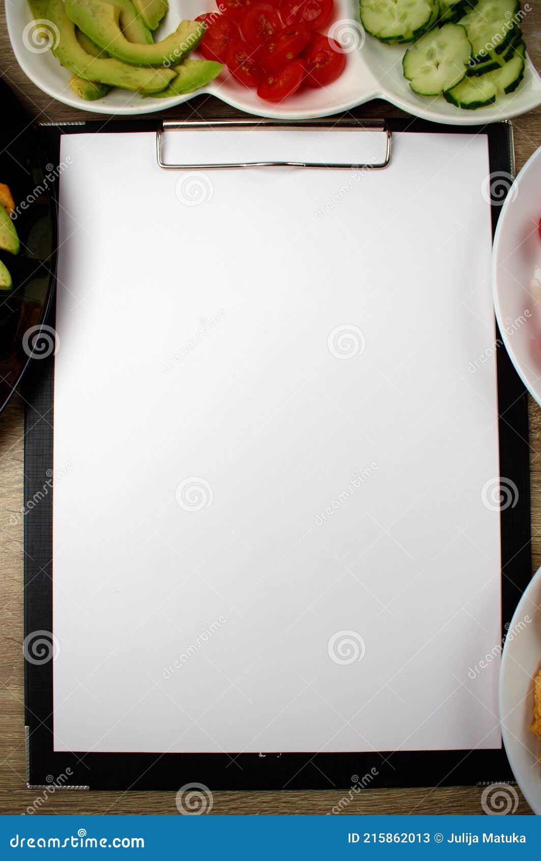 Notepad with a White Sheet of Paper for Notes. Around a Snack of ...