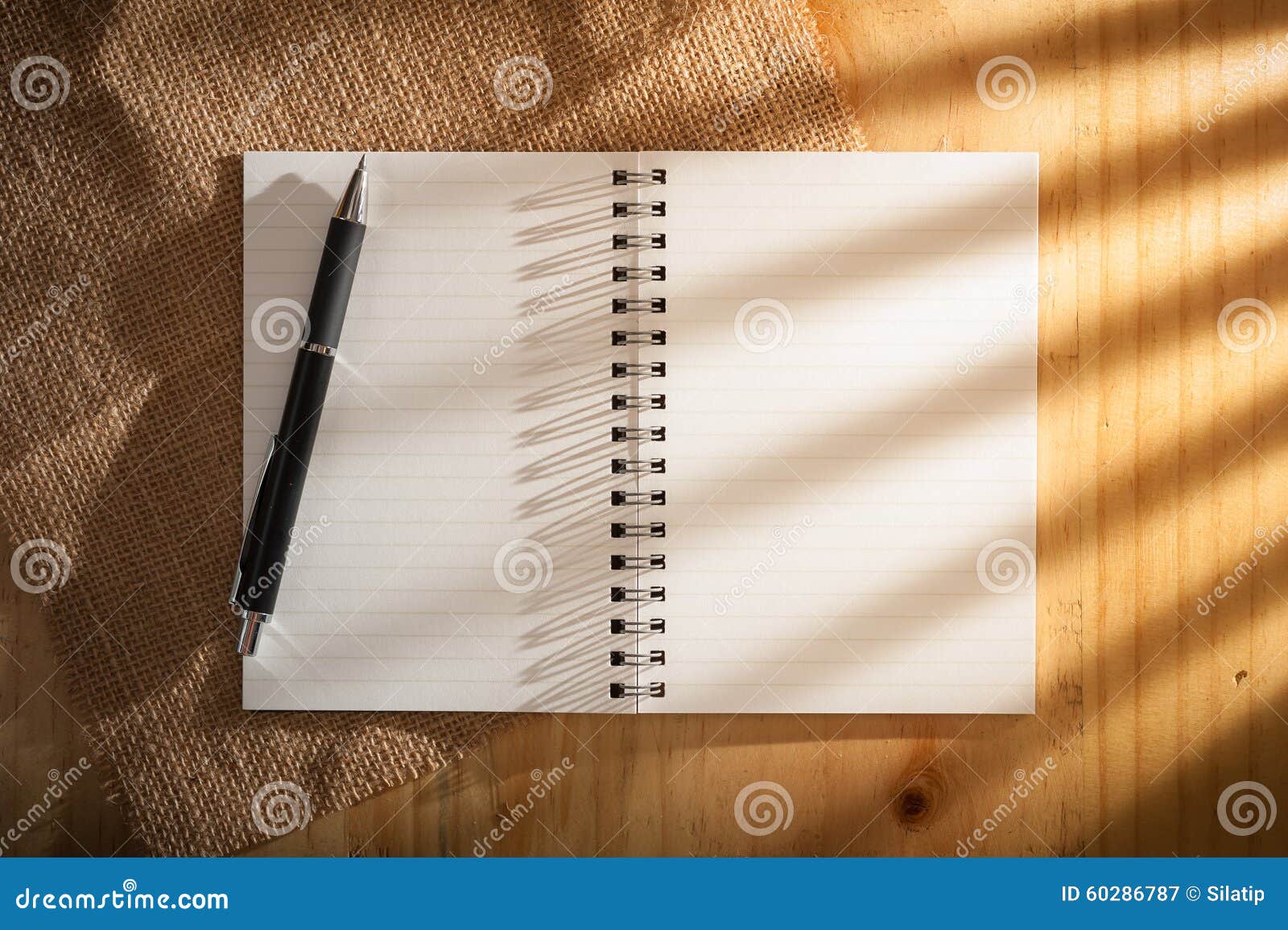 Notepad on wood table stock image. Image of open, notebook - 60286787