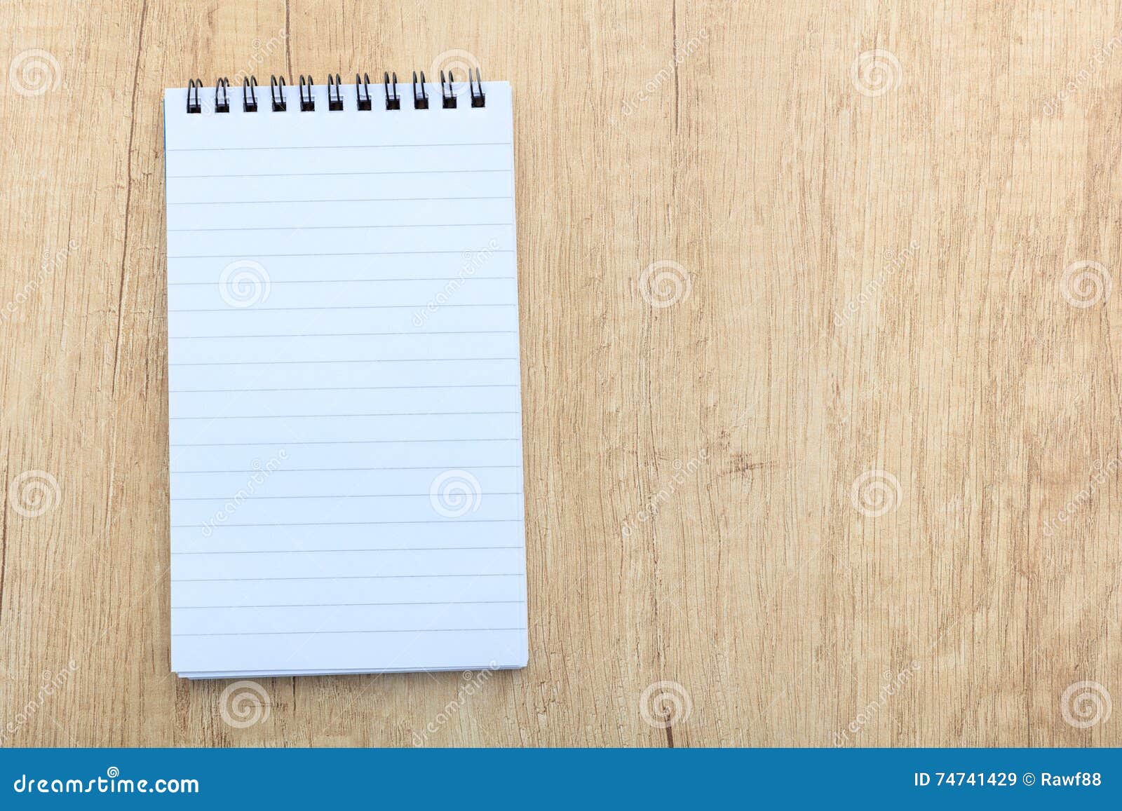 Notepad on a Wooden Surface Stock Image - Image of white, office: 74741429