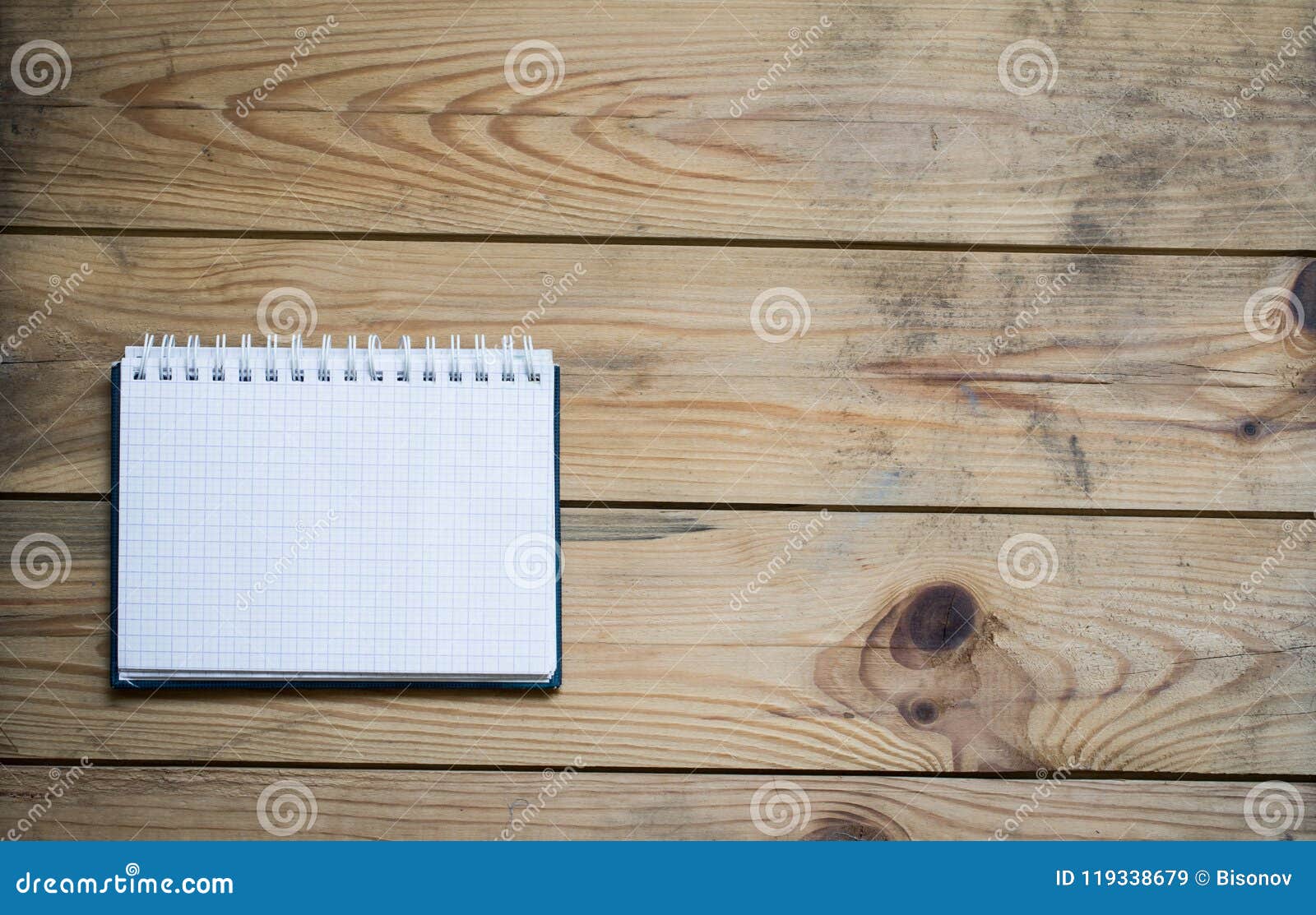 Notepad on the Wooden Table Stock Image - Image of office, wooden ...