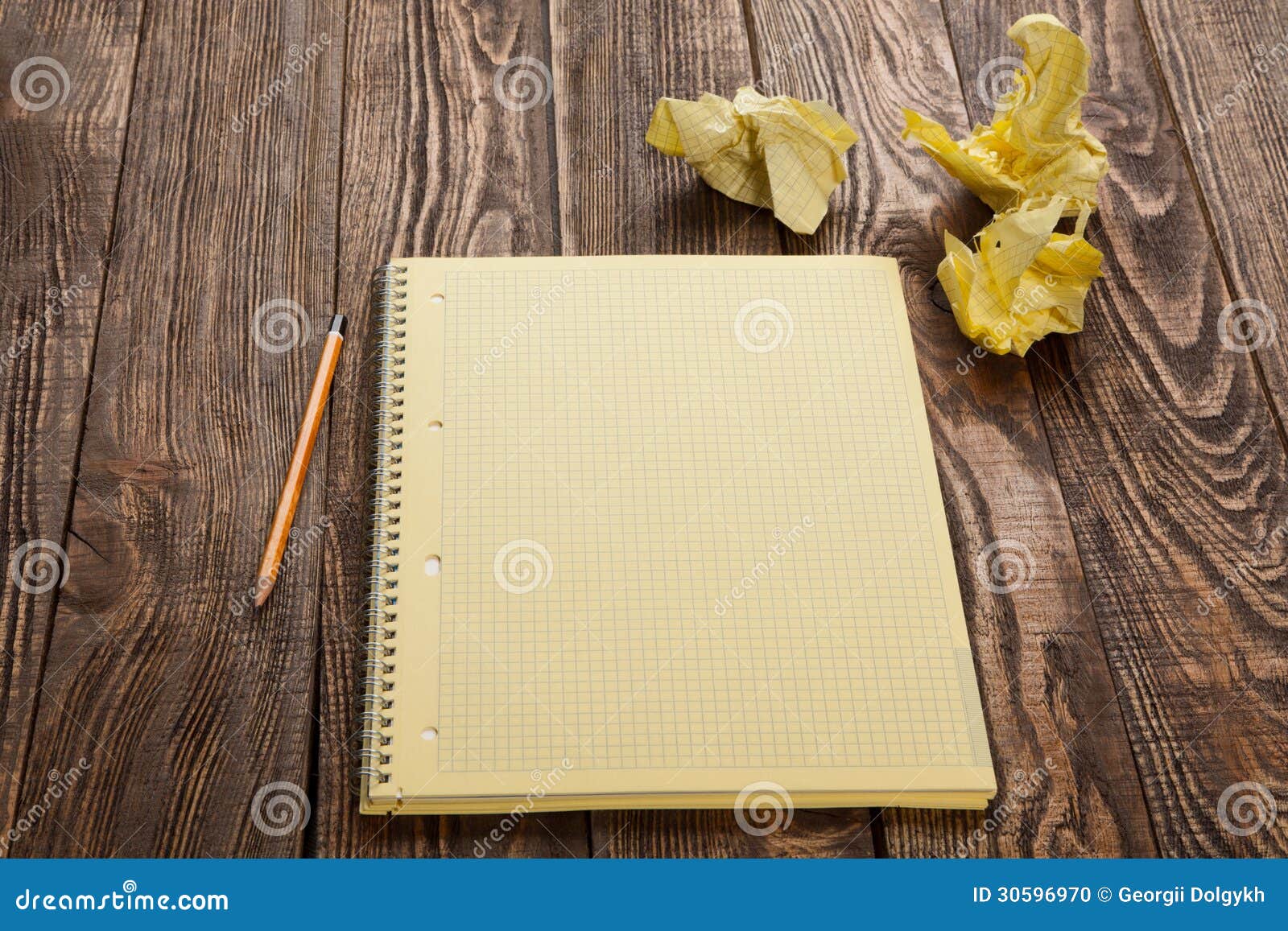 Notepad on a wooden table stock photo. Image of desk - 30596970