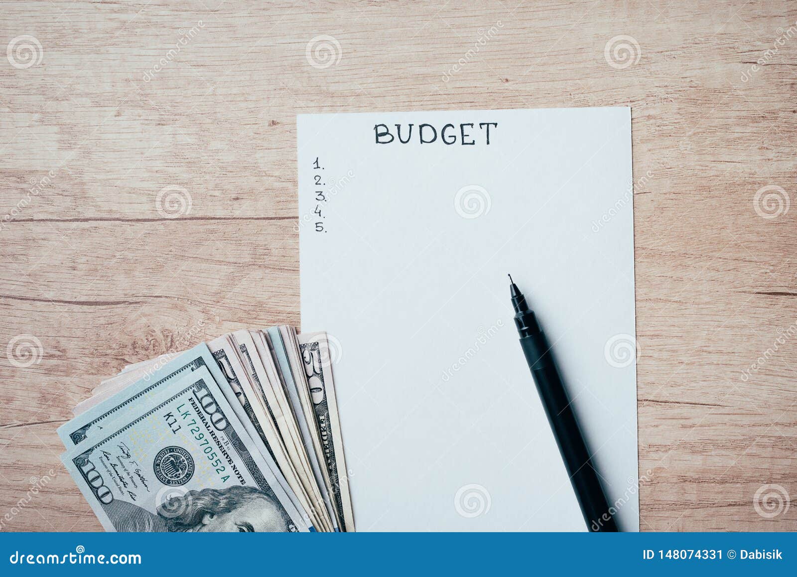 Notepad with Word Budget and Dollar Bills. Planning Budget Concept ...