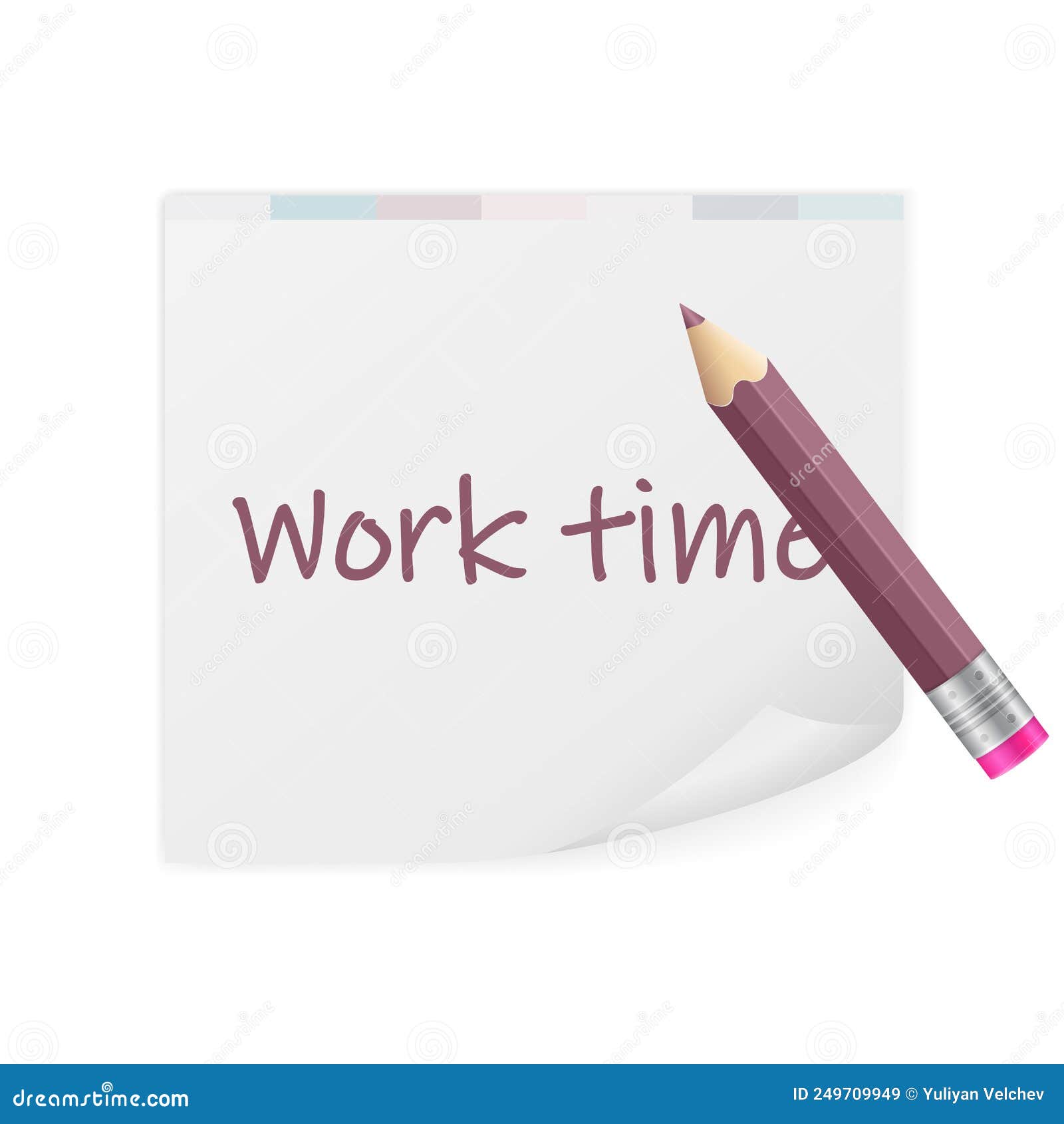 Notepad work time text stock vector. Illustration of memo - 249709949