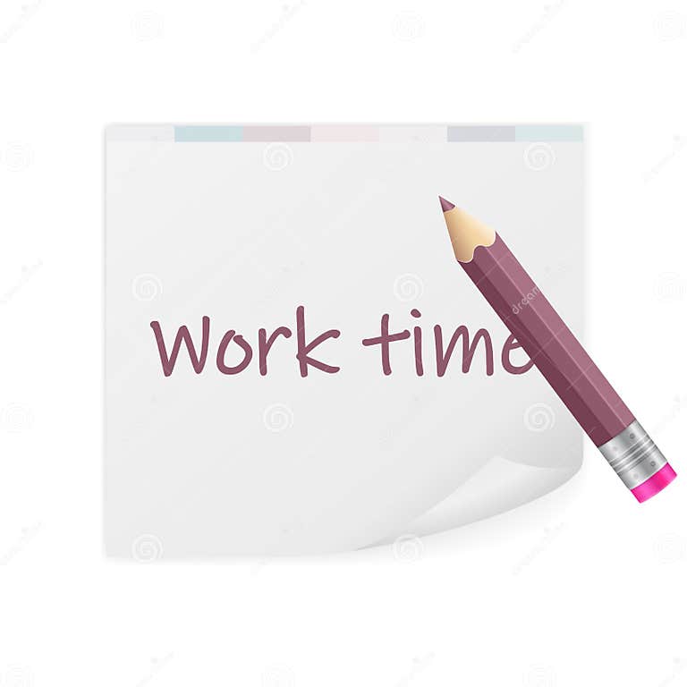 Notepad work time text stock vector. Illustration of memo - 249709949