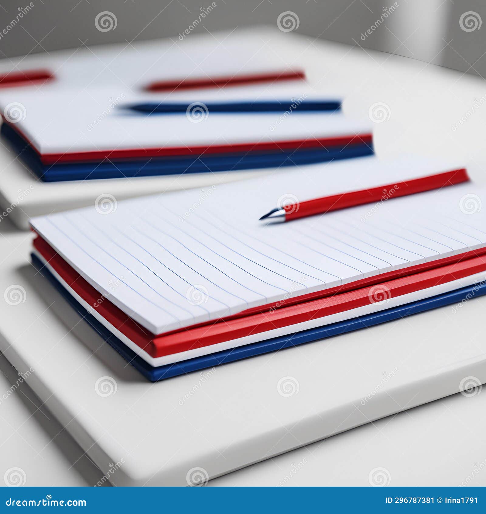 Notepads Blue, Red and White Stock Illustration - Illustration of ...