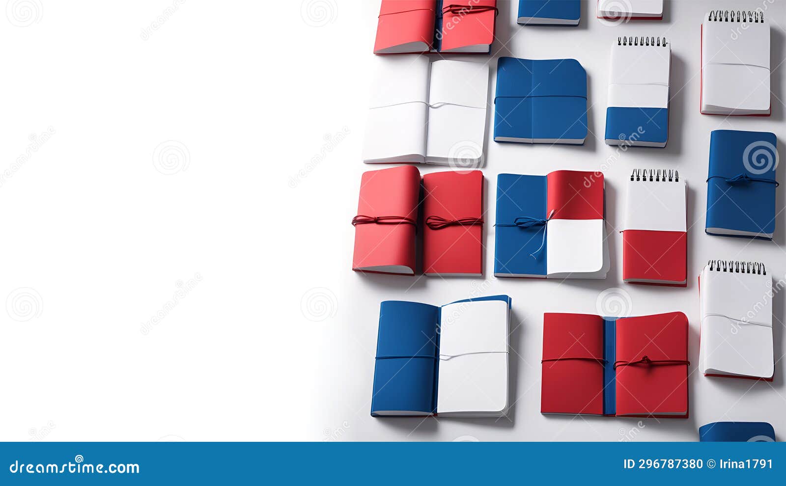 Notepads Blue, Red and White Stock Illustration - Illustration of note ...