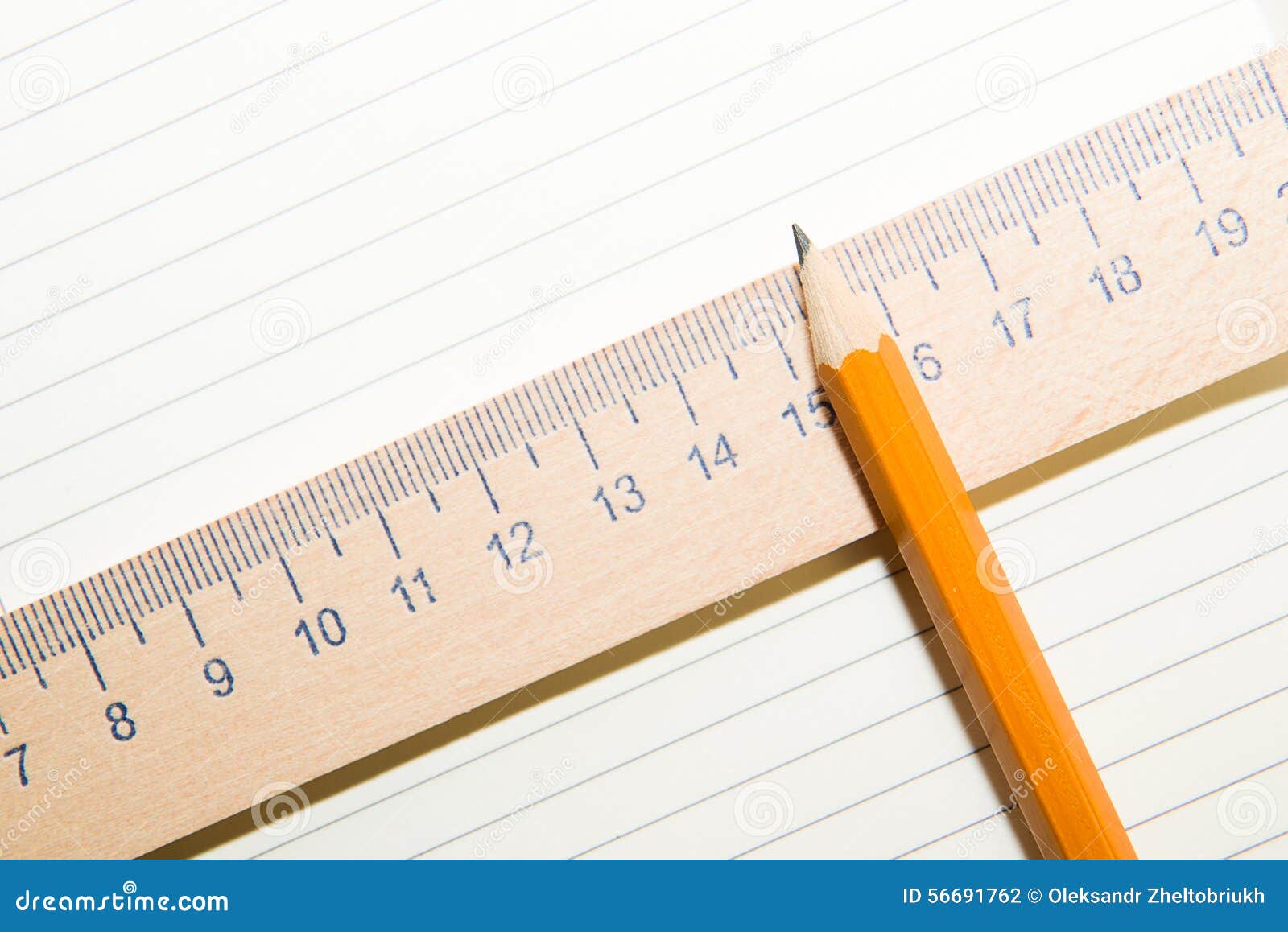 Notepads, Pencil and Wooden Ruler on the Old Tissue Stock Photo - Image ...