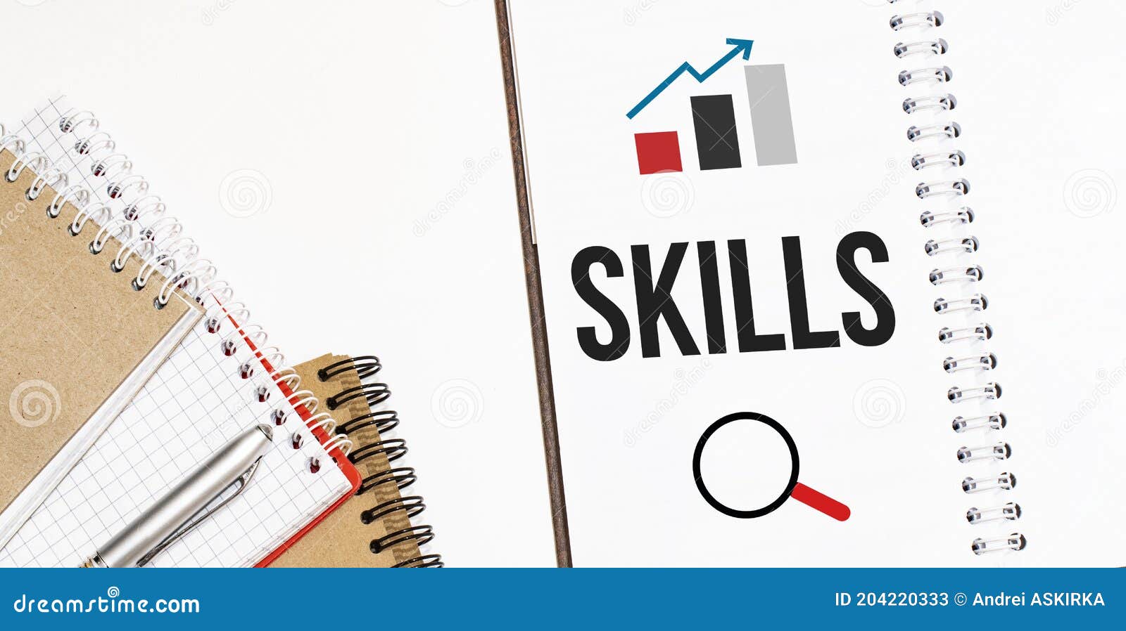 Notepads on the White Background. Text SKILLS Stock Image - Image of ...