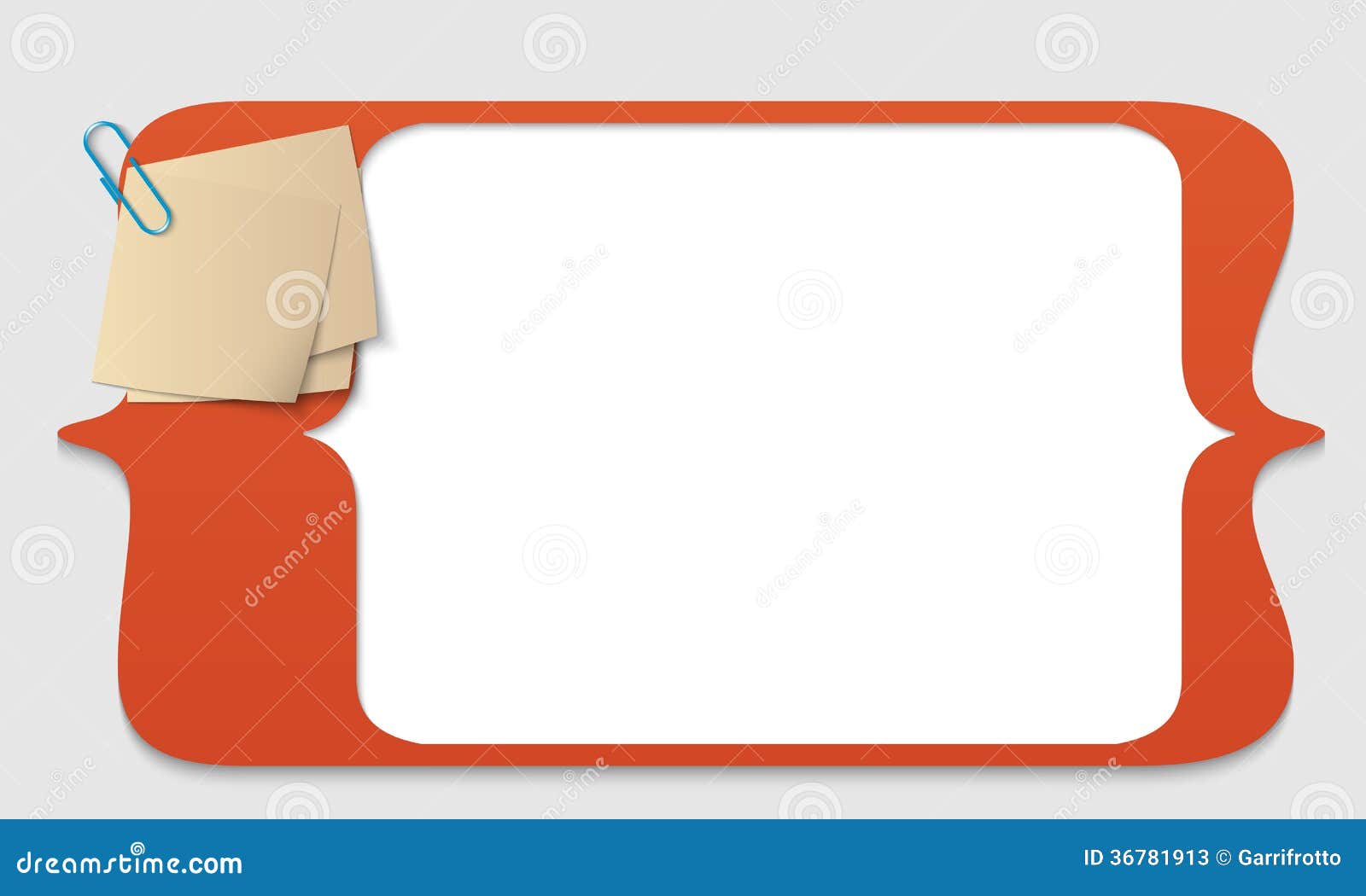 Notepaper and paper clip stock vector. Illustration of clip - 36781913