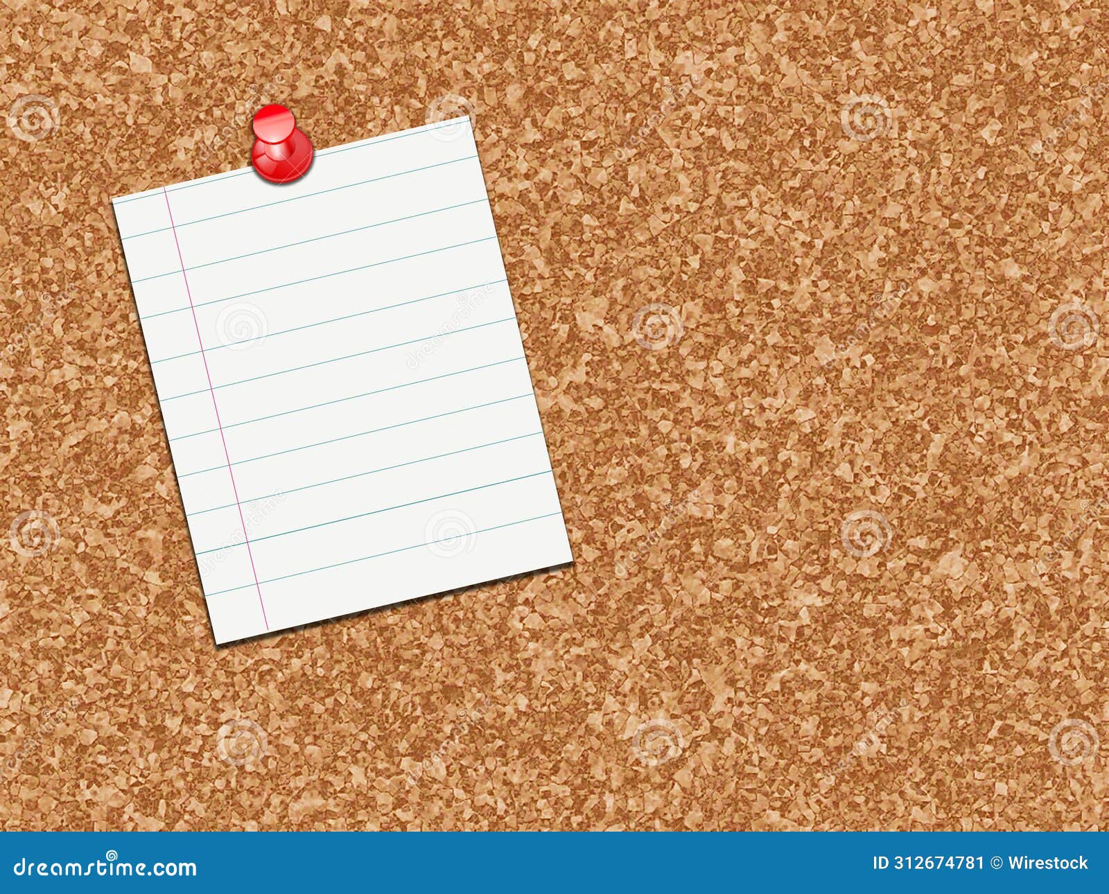 Notepaper and Pin on Cork Board Stock Image - Image of reminder, board ...