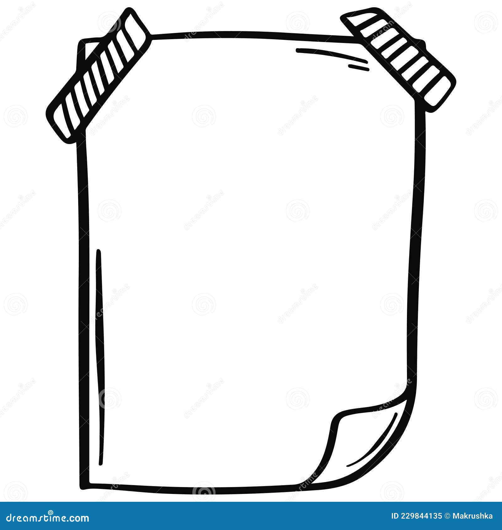 Notepaper in Sketch. Transparent Paper Note in Doodle. Hand Drawn Note ...