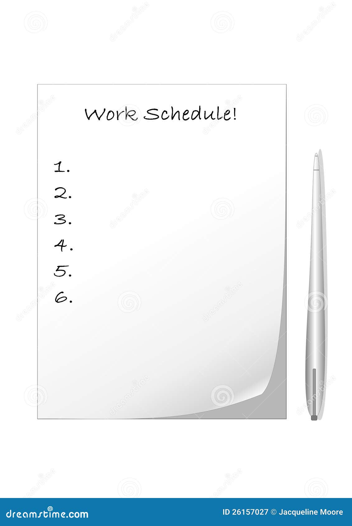 Notepaper work schedule stock illustration. Illustration of notes ...