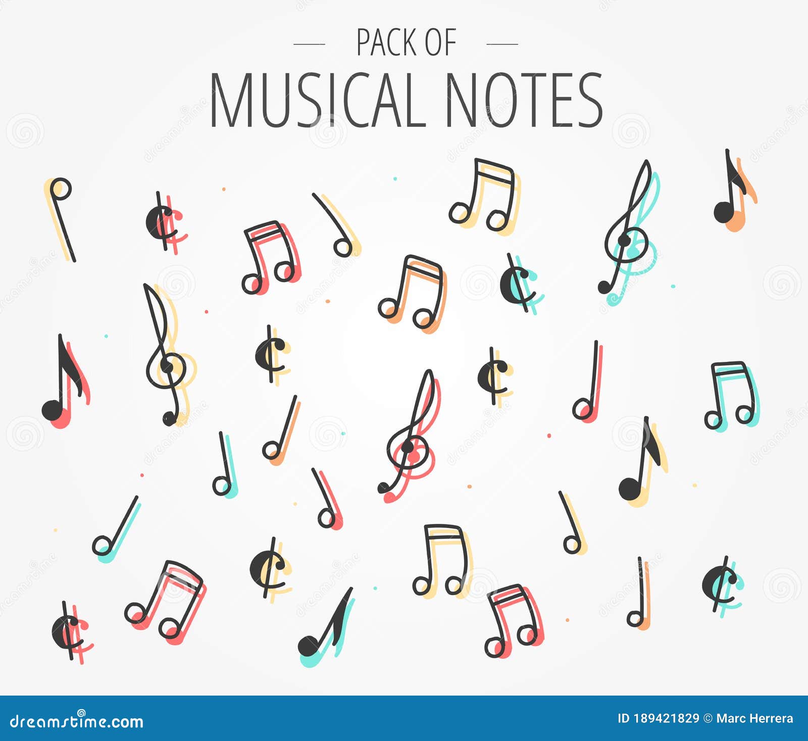 Variety of Musical Notes Set Stock Vector - Illustration of decoration ...