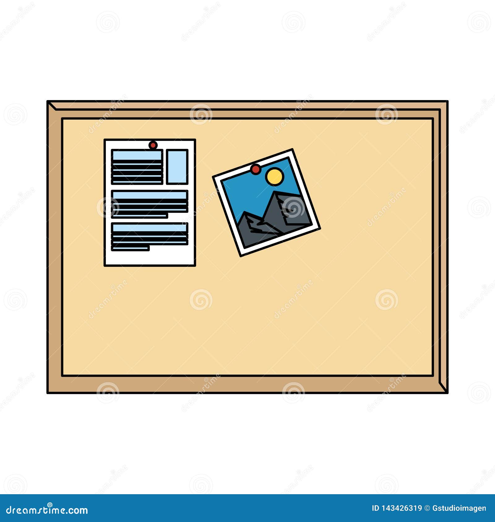 Notes board isolated icon stock vector. Illustration of billboard ...