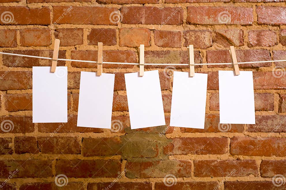 Notes on a Clothesline stock image. Image of element, hang - 5217545