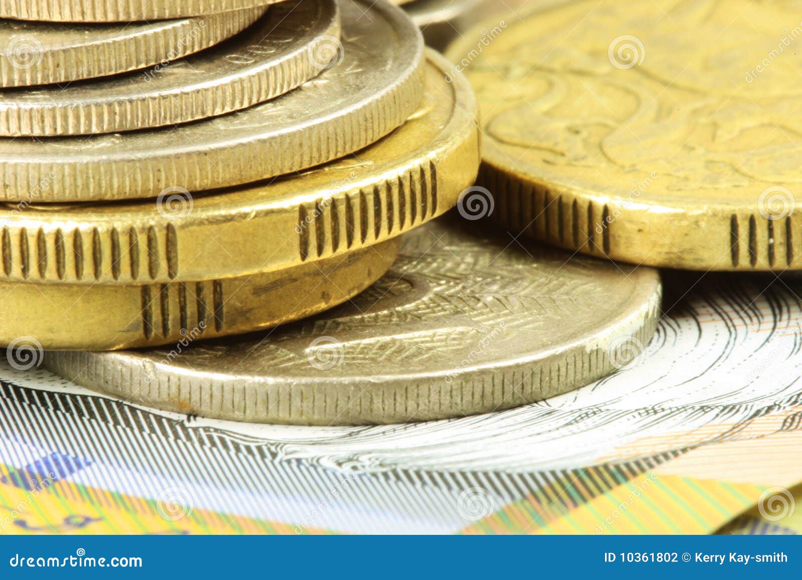 Notes and coins stock photo. Image of gold, growth, cost - 10361802