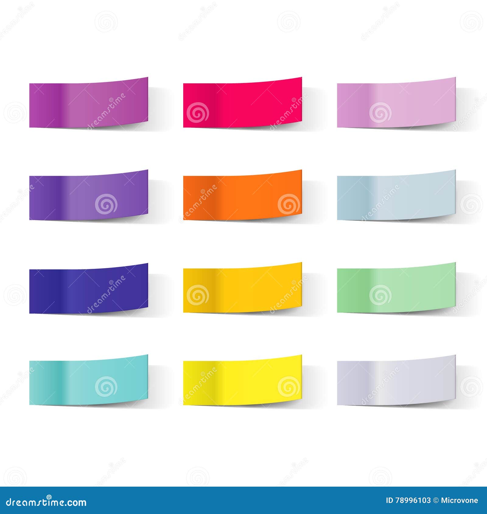 Notes Collantes De Vecteur D'isolement Sur Le Blanc Illustration de ...