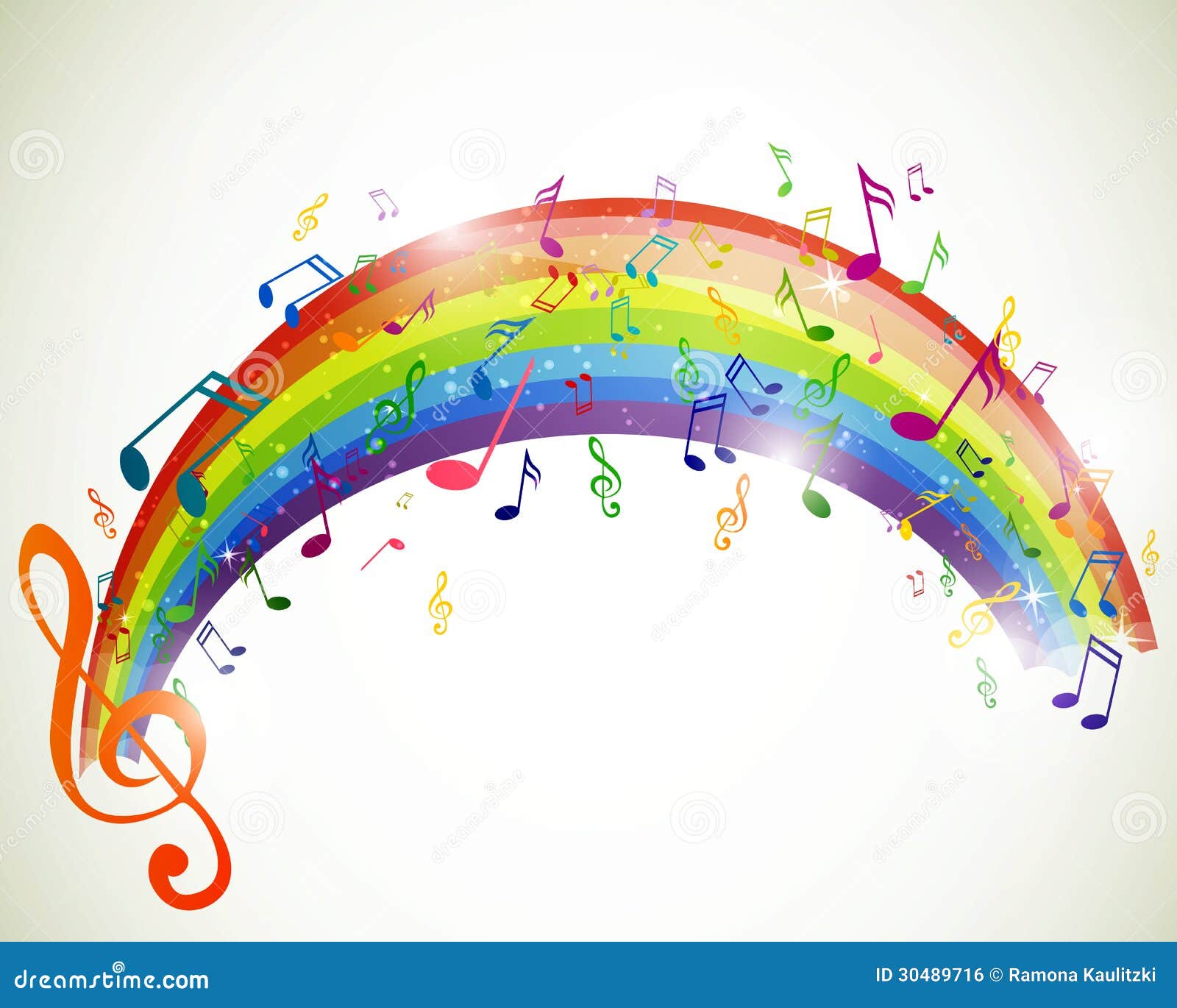Notes colorées de musique illustration stock. Illustration du chanson ...