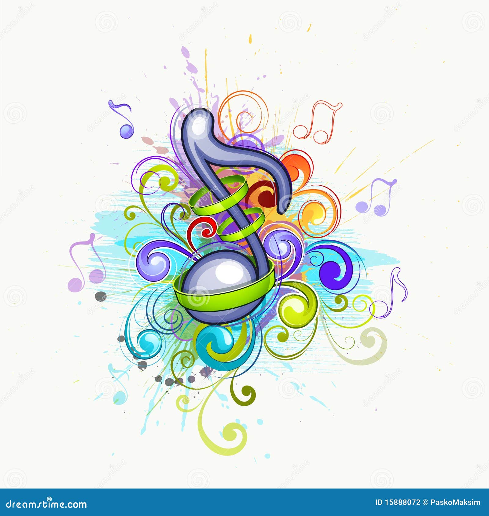 Notes Colorées De Musique Photographie stock - Image: 15888072