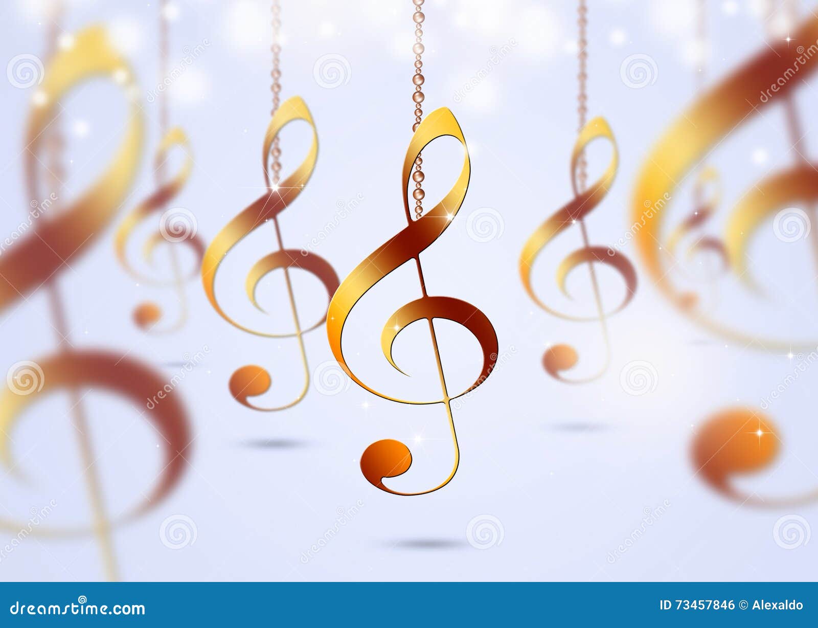 Notes D'or Lumineuses De Musique Illustration Stock - Illustration du ...