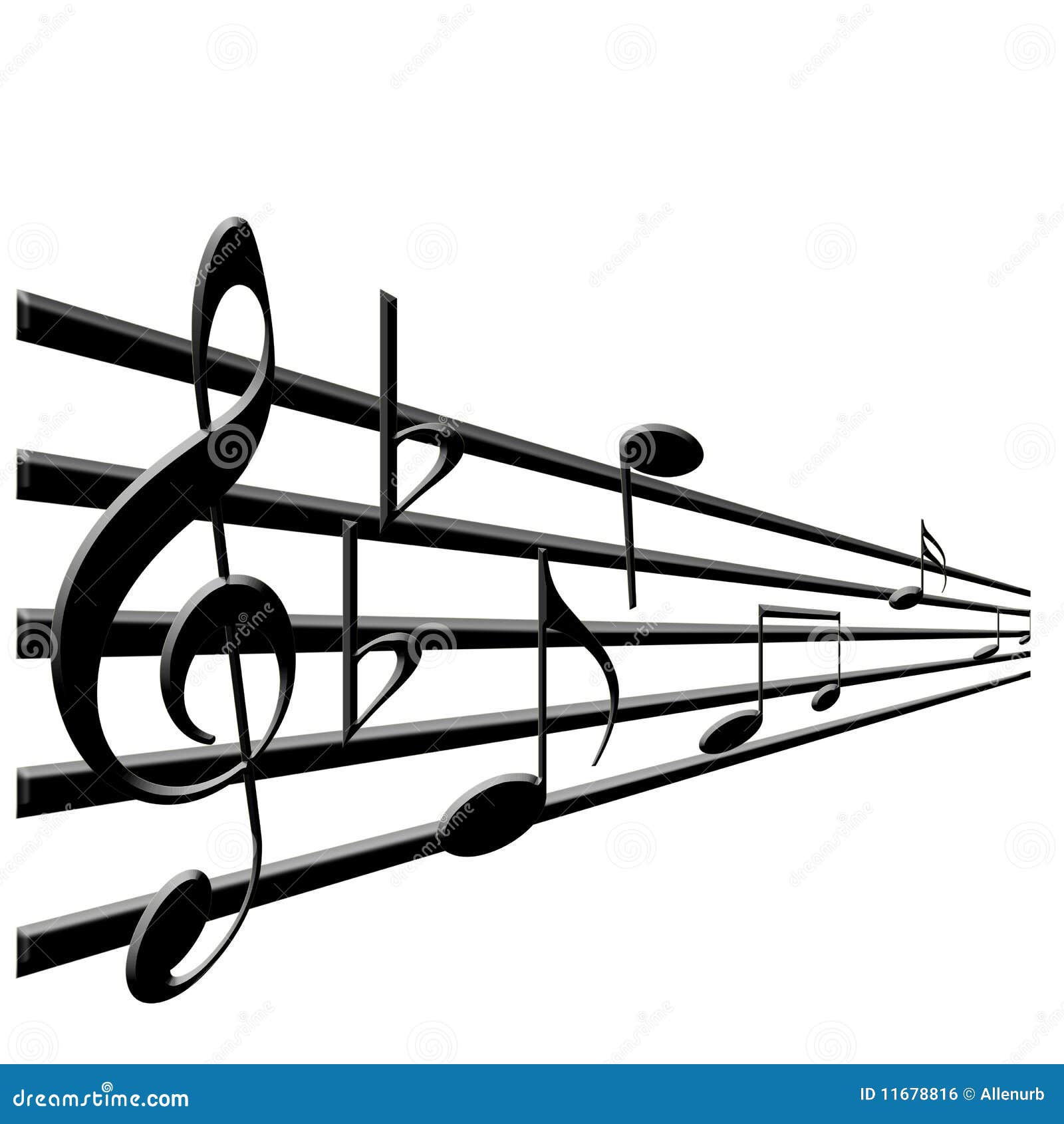 Notes De Clef Triple Et De Musique Illustration Stock - Illustration du ...