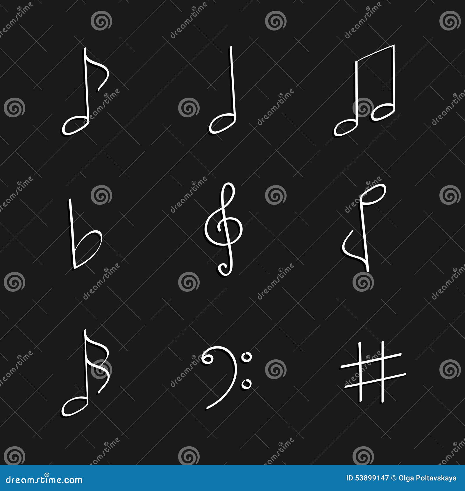 Notes de Main-dessin illustration de vecteur. Illustration du blanc ...