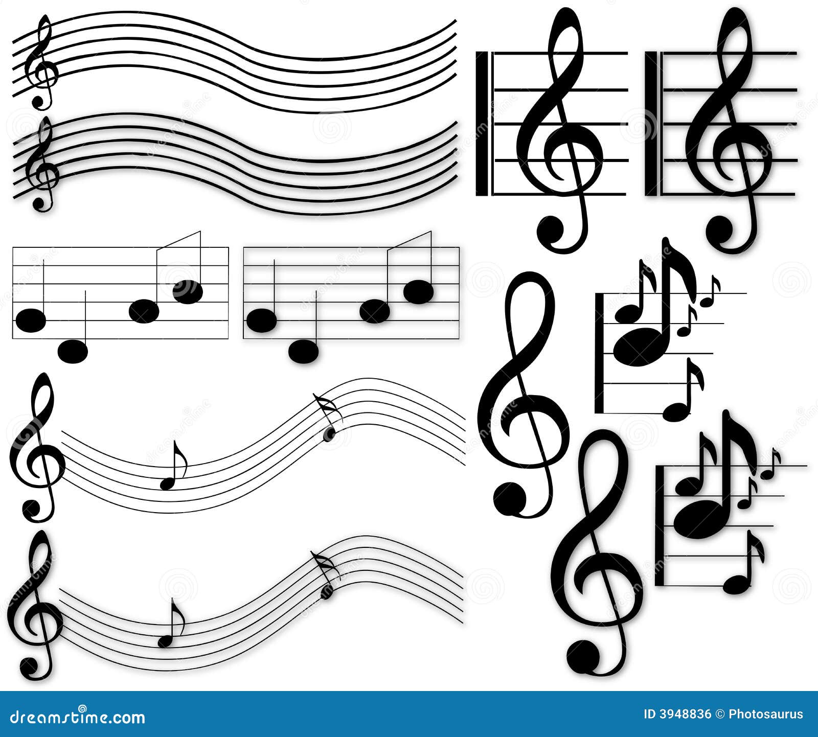 Notes de musique illustration de vecteur. Illustration du musique - 3948836