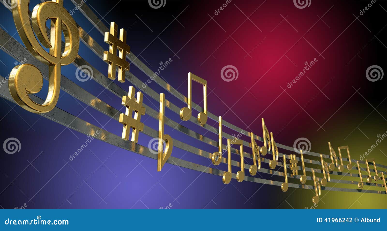 Notes De Musique D'or Sur Les Lignes Onduleuses Photo stock - Image du ...