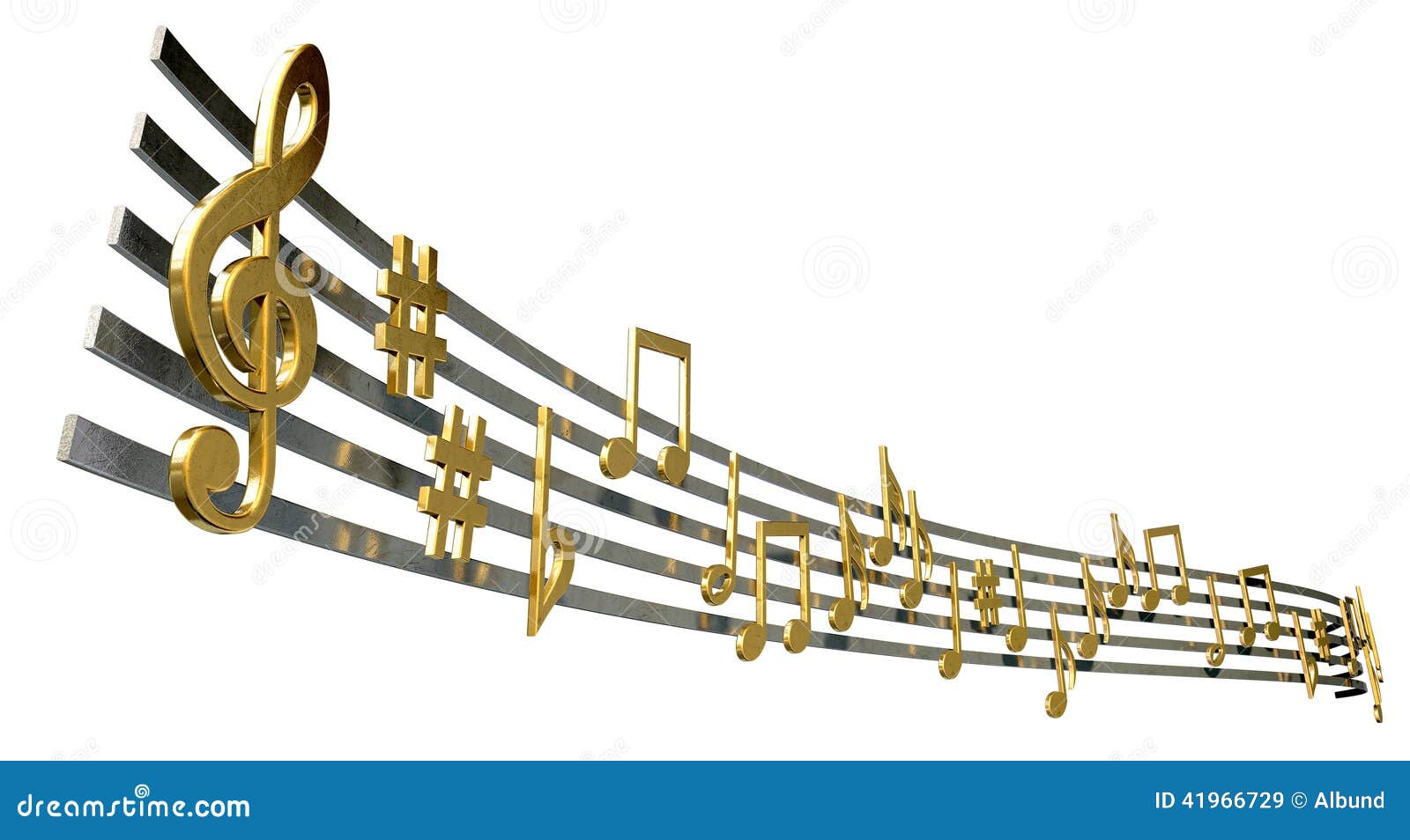 Notes De Musique D'or Sur Les Lignes Onduleuses Illustration Stock ...