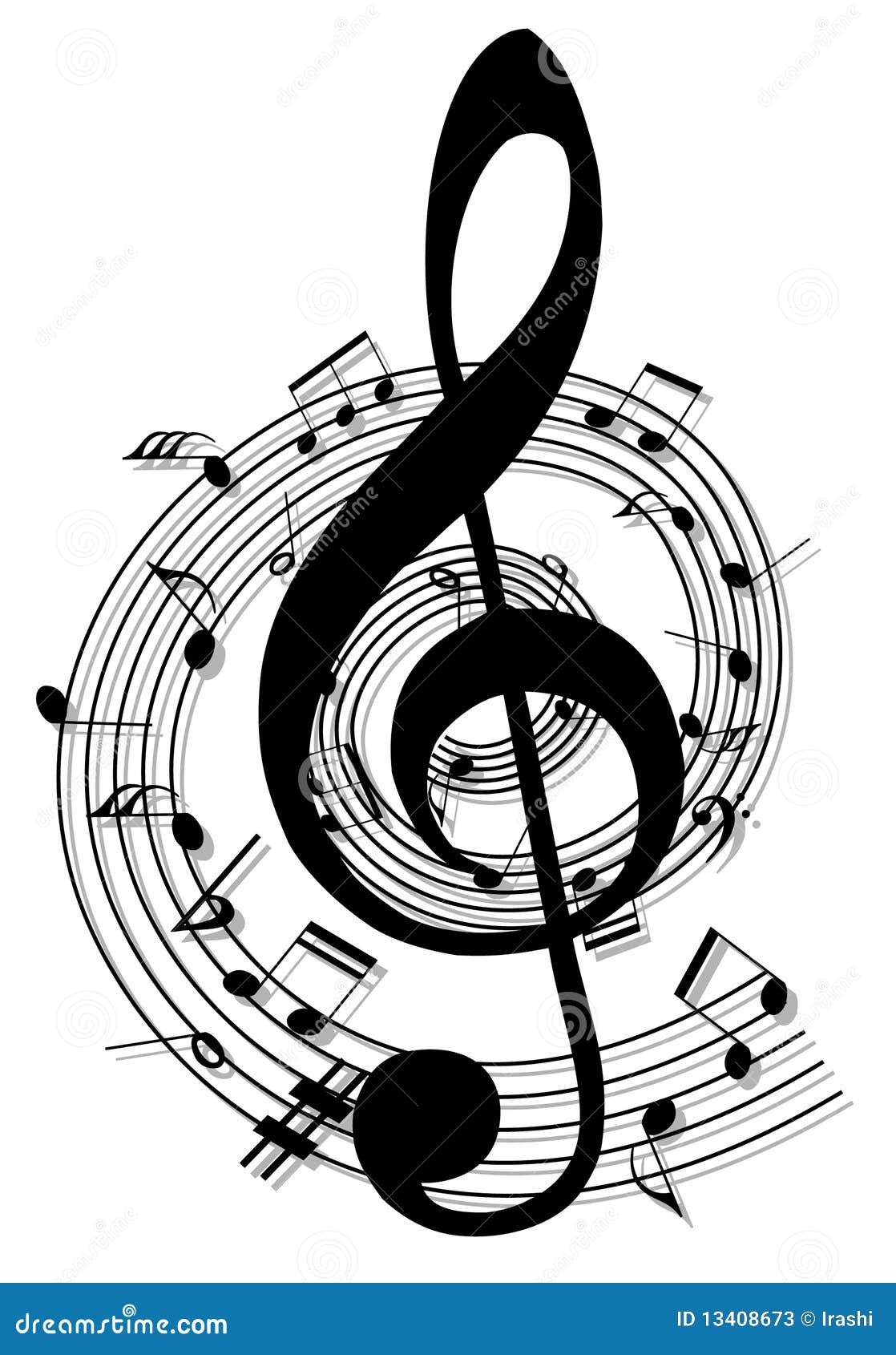 Notes de musique de fond illustration de vecteur. Illustration du ...