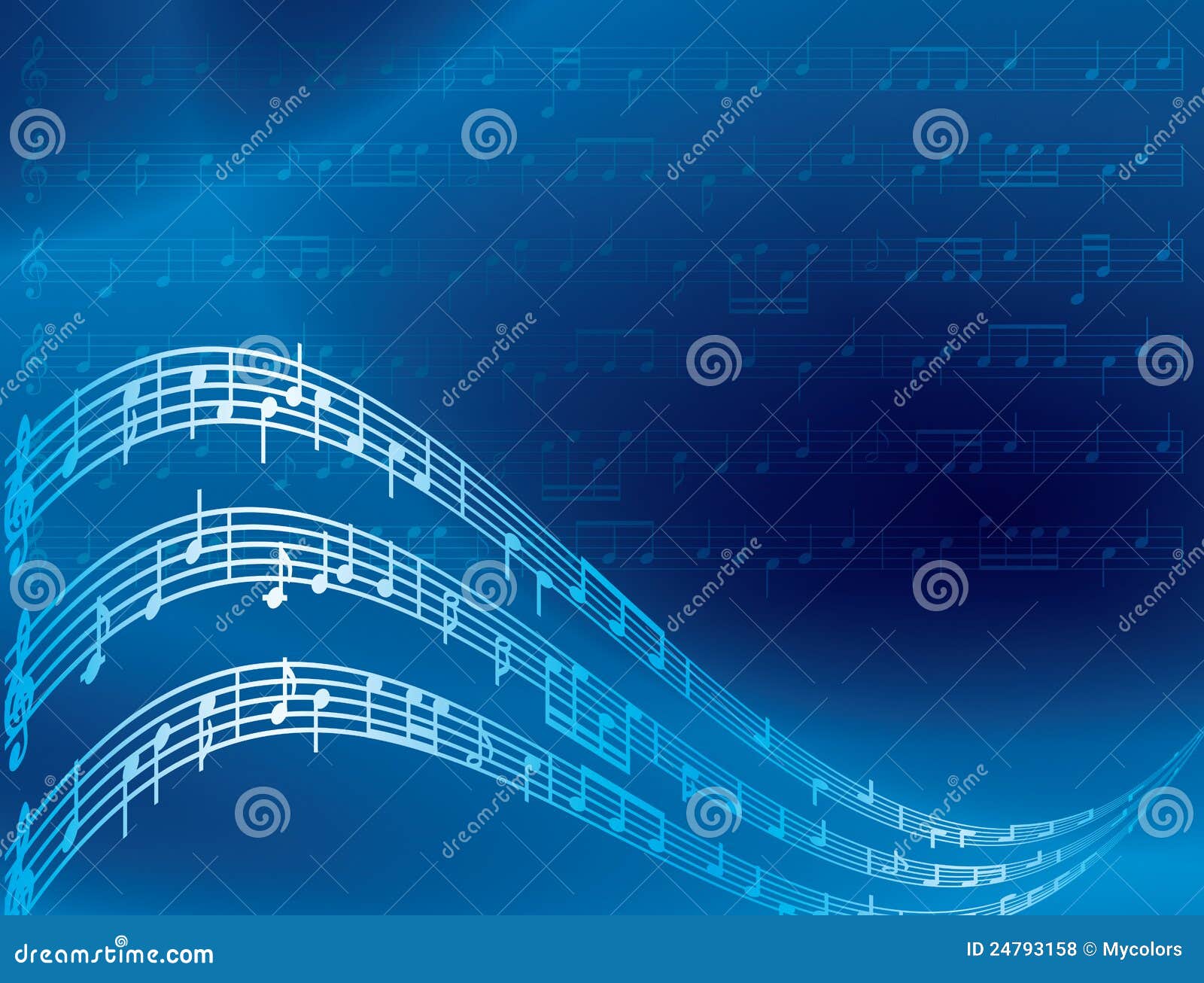 Notes De Musique - Fond Abstrait Bleu Illustration de Vecteur ...