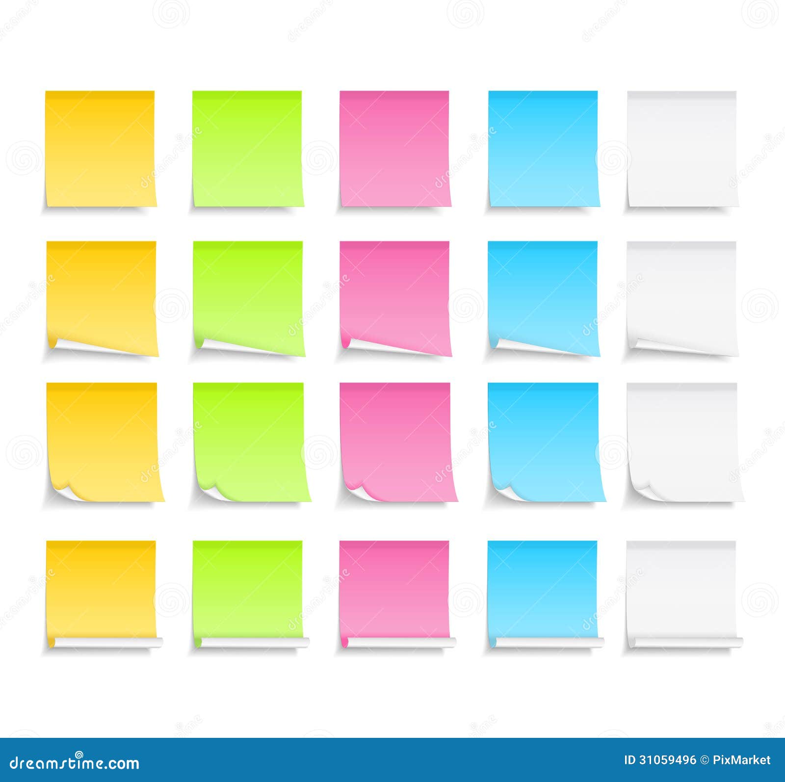 Notes de post-it illustration de vecteur. Illustration du bleu - 31059496