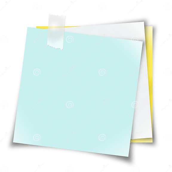 Notes de post-it blanc illustration stock. Illustration du bande - 14794862