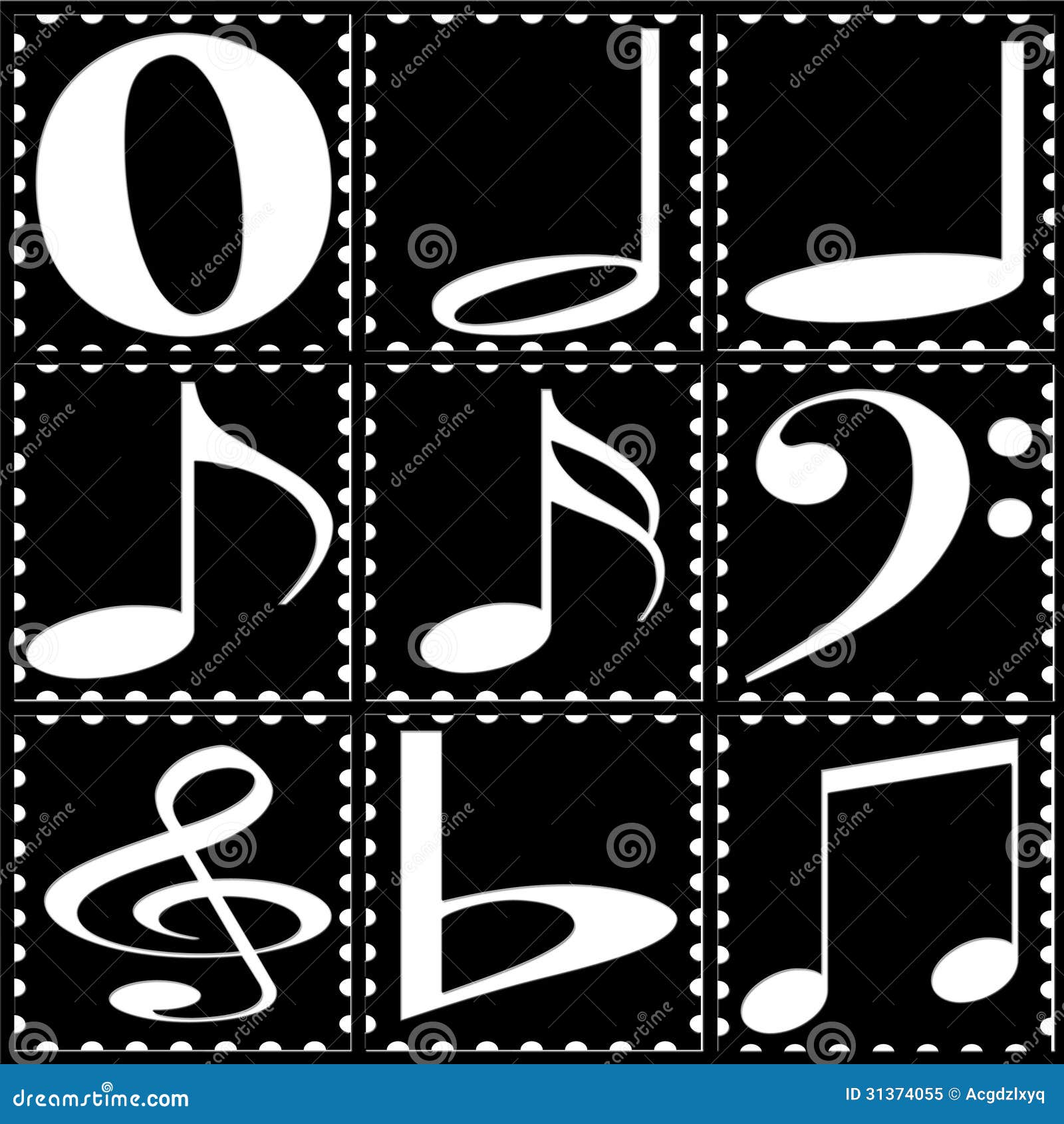 Notes de signe au timbre illustration stock. Illustration of abstrait ...