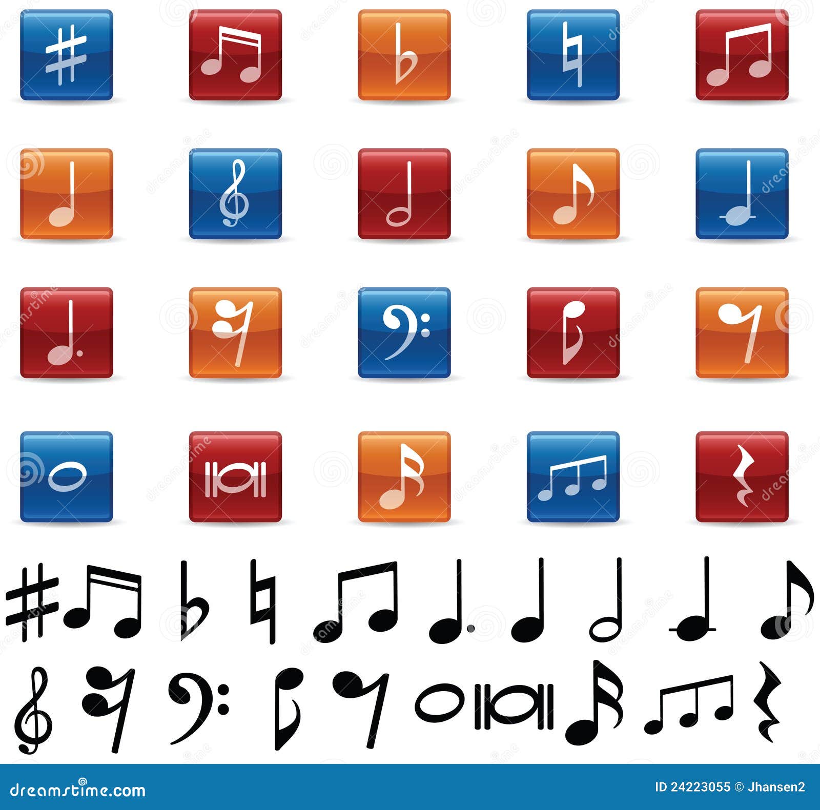 Notes Et Symboles De Musique Photo libre de droits - Image: 24223055