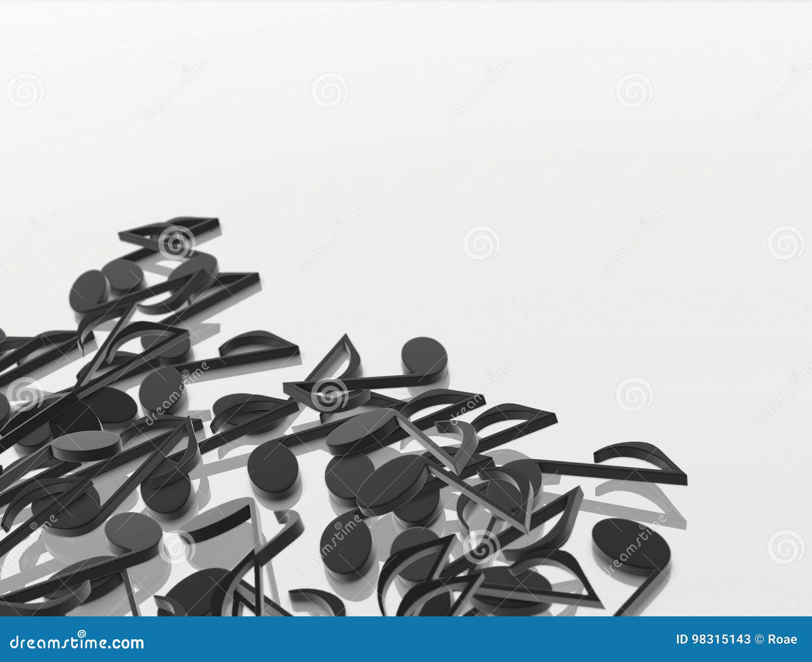 Notes Falling from the Sky 3d Illustration Stock Illustration ...