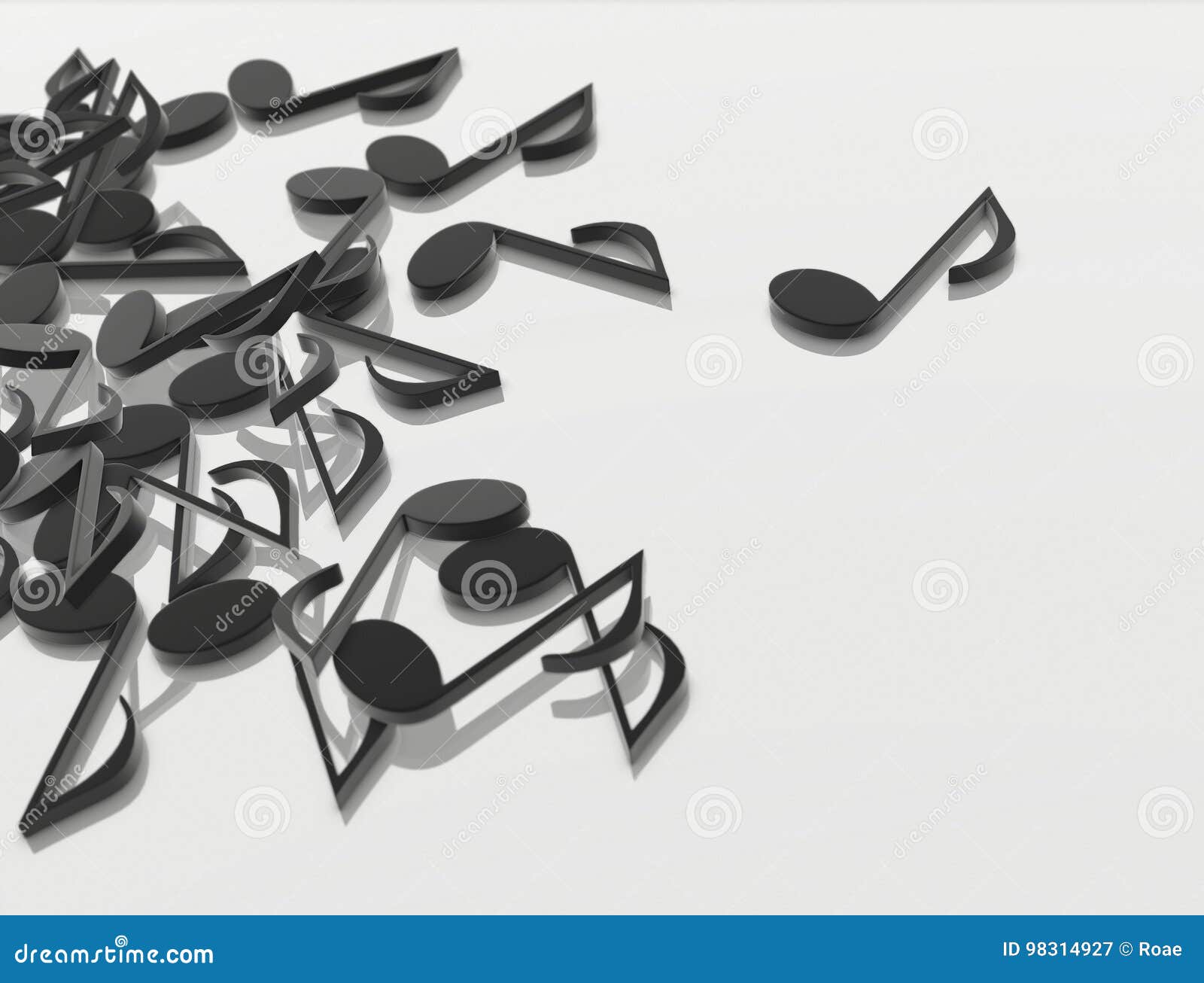 Notes Falling from the Sky 3d Illustration Stock Illustration ...