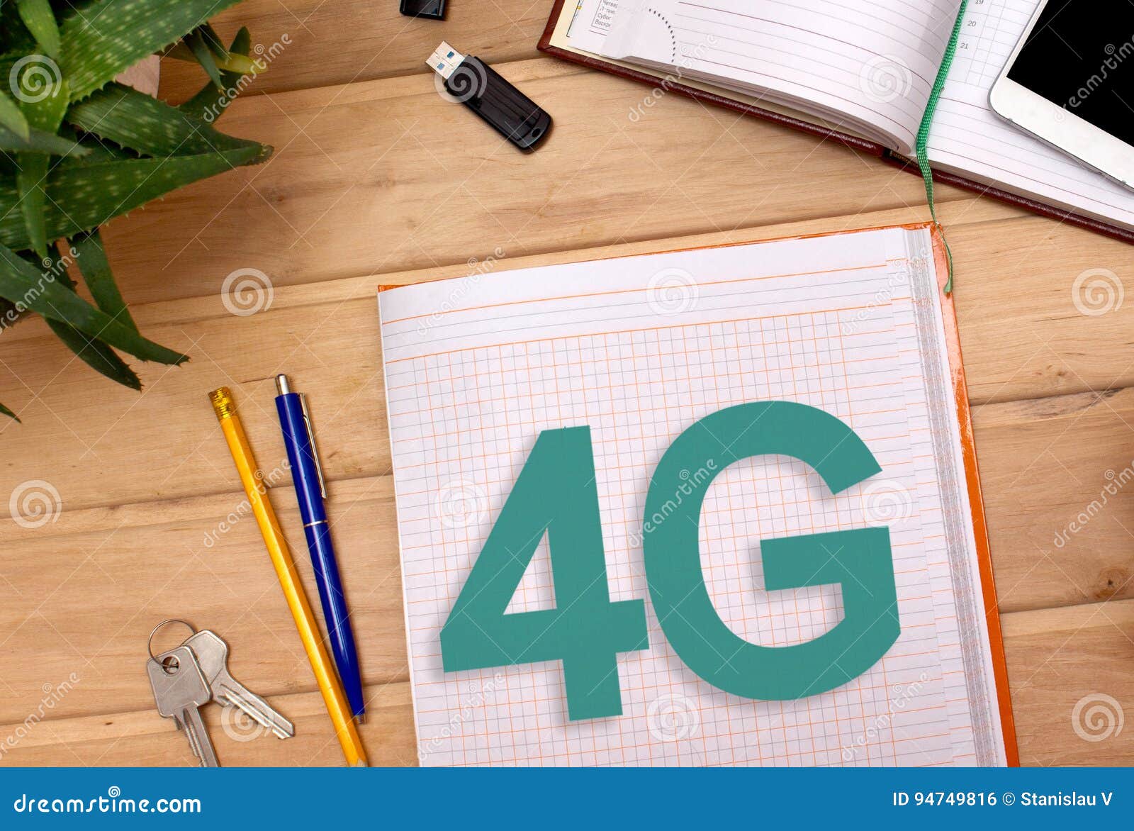 Notes 4Gin the Notepad on the Desk of a Businessman. Stock Photo ...