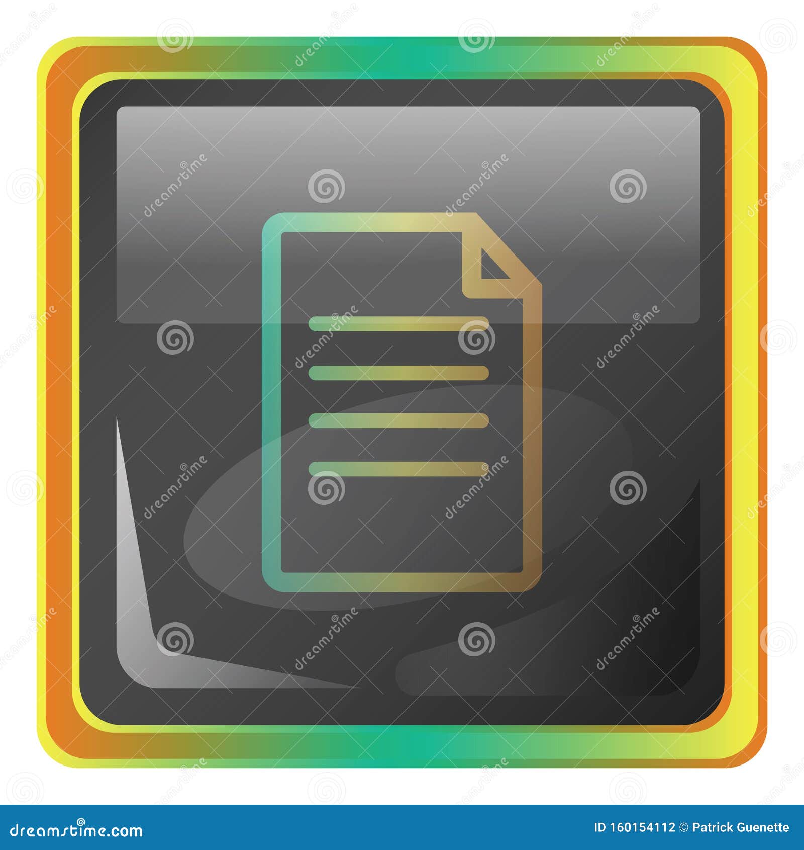 Notes Grey Square Vector Icon Illustration with Yellow and Green ...