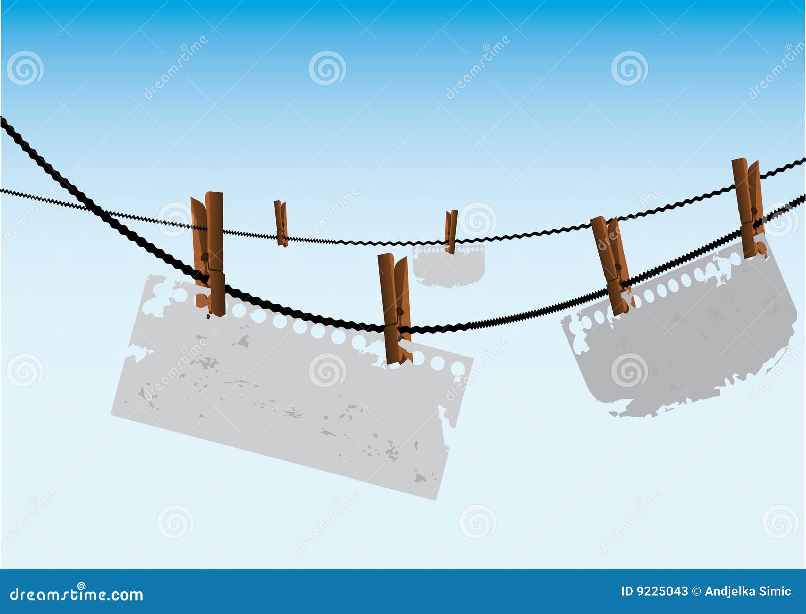 Notes hanging stock vector. Illustration of rope, clothes - 9225043