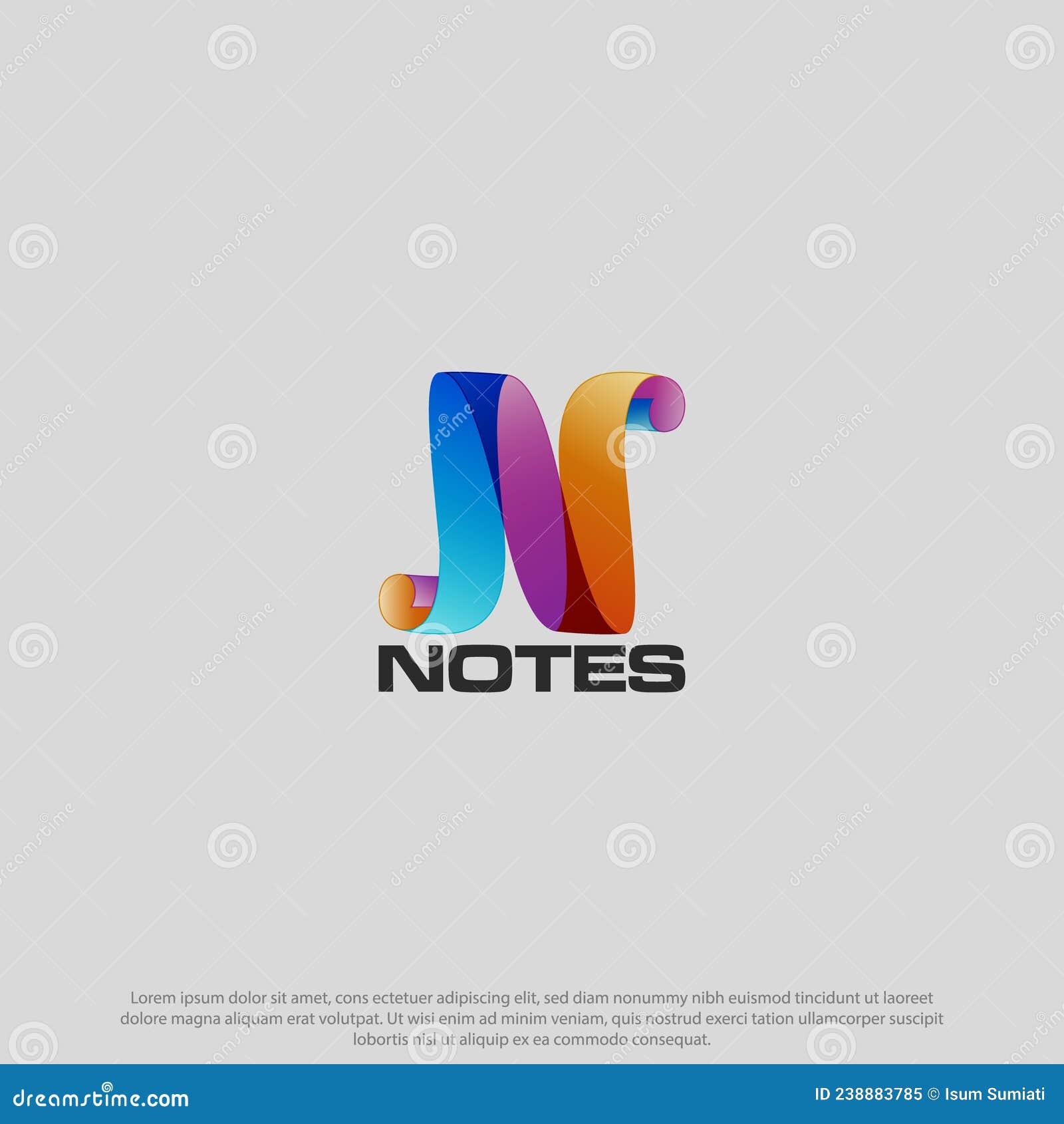 Notes Icon Abstract Logo Desingn Stock Vector - Illustration of ...