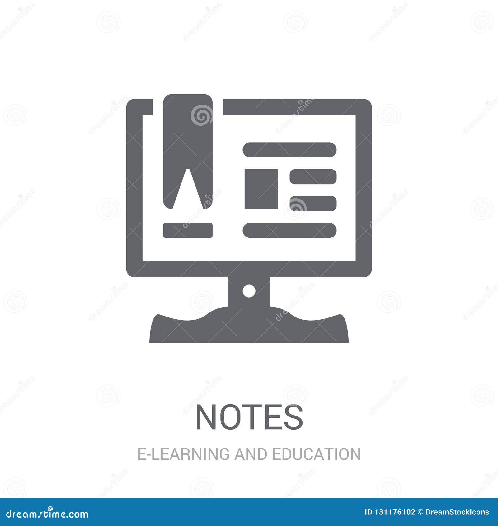 Notes Icon. Trendy Notes Logo Concept on White Background from E Stock ...