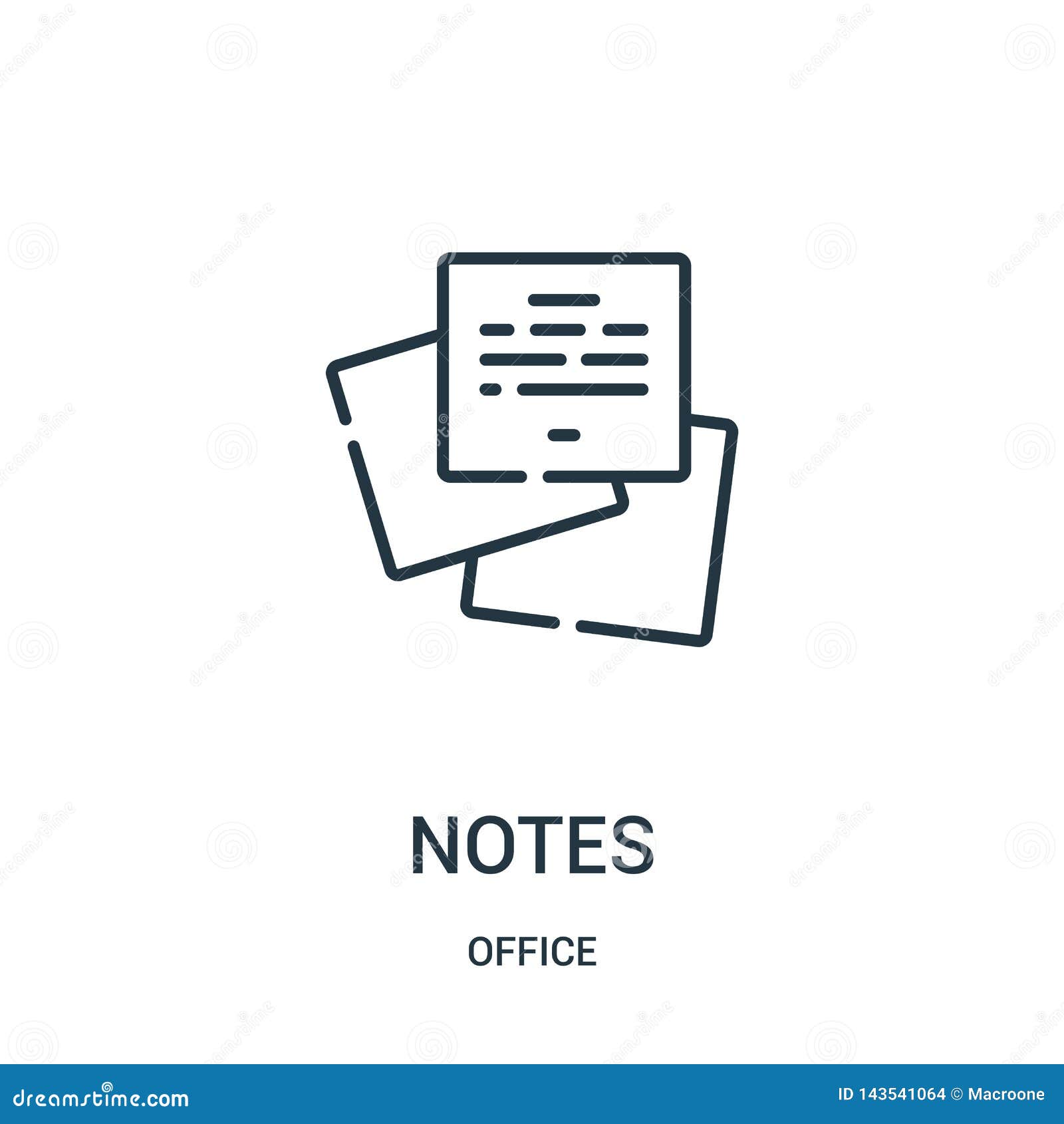 Notes Icon Vector from Office Collection. Thin Line Notes Outline Icon ...