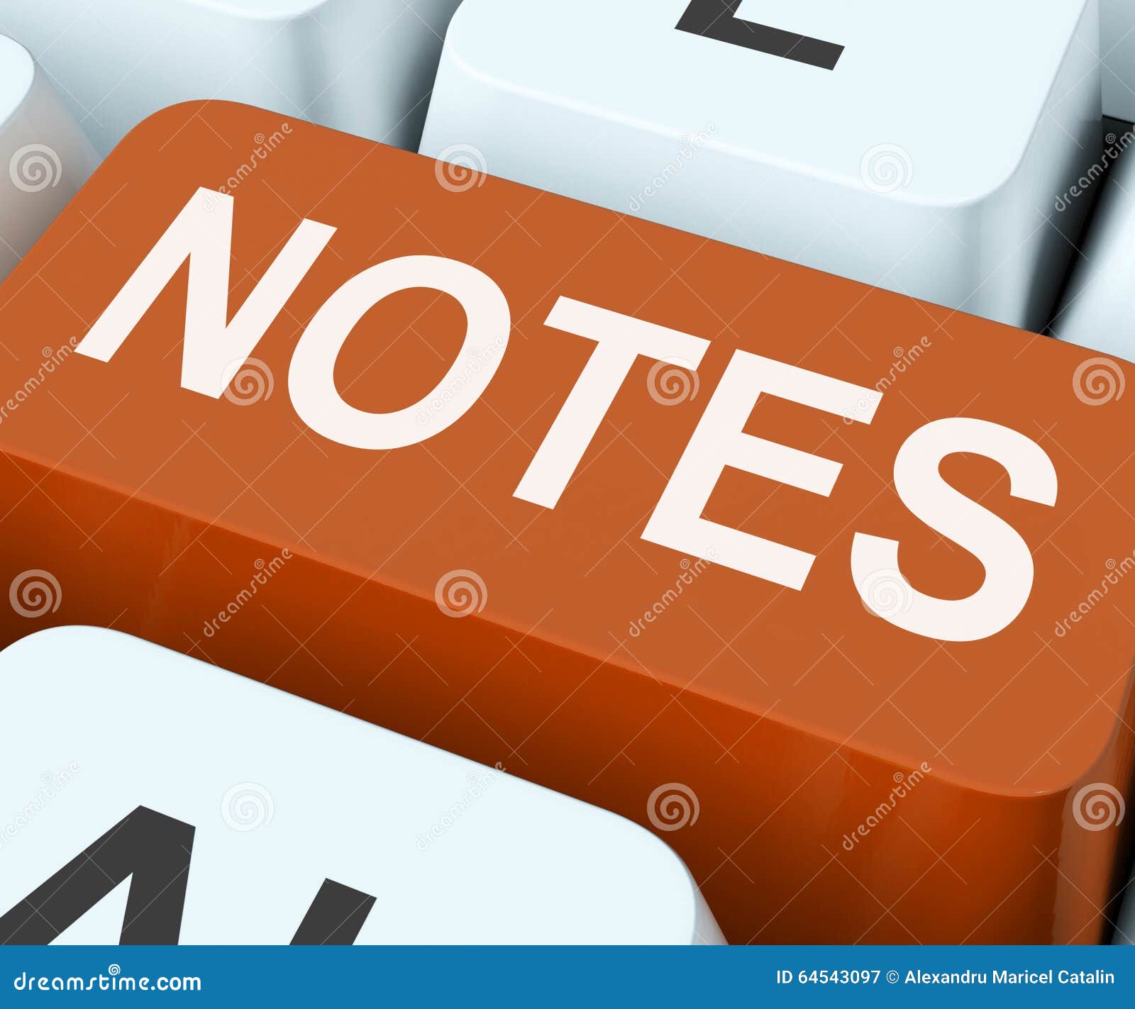 Notes Key Shows Information Reminders or Info Stock Image - Image of ...