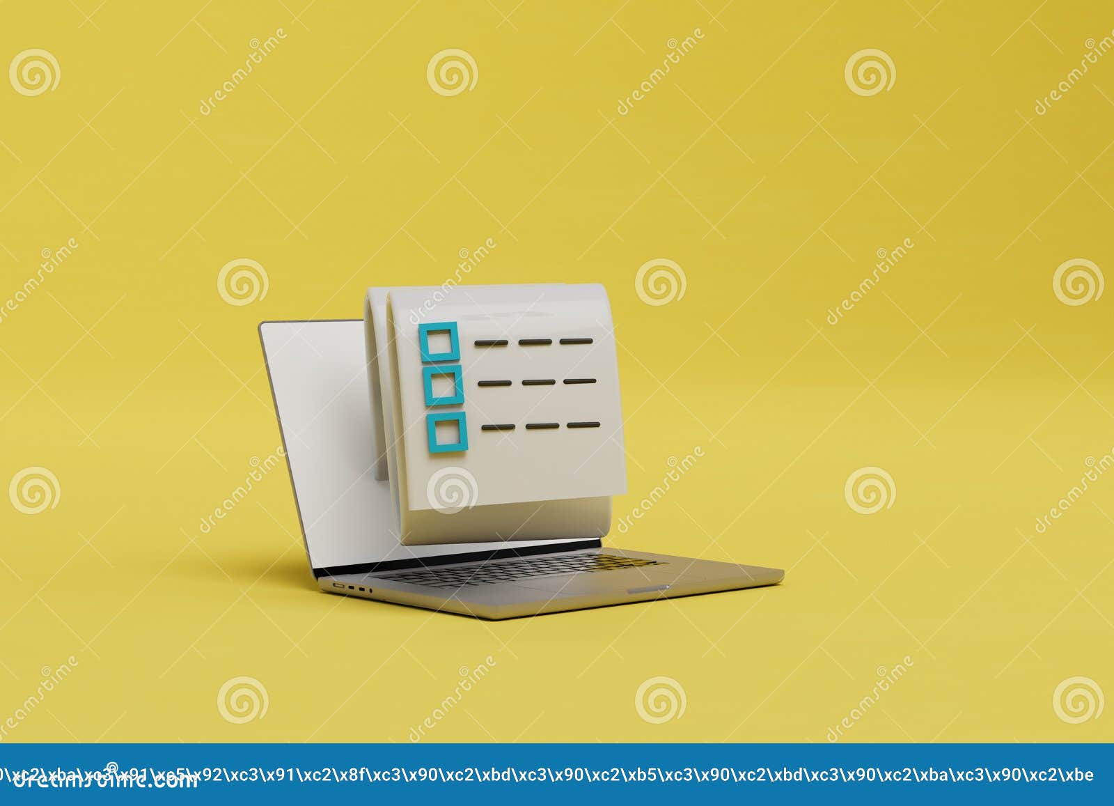 Notes in the Laptop. a Sheet with Completed Tasks on a Laptop on a ...